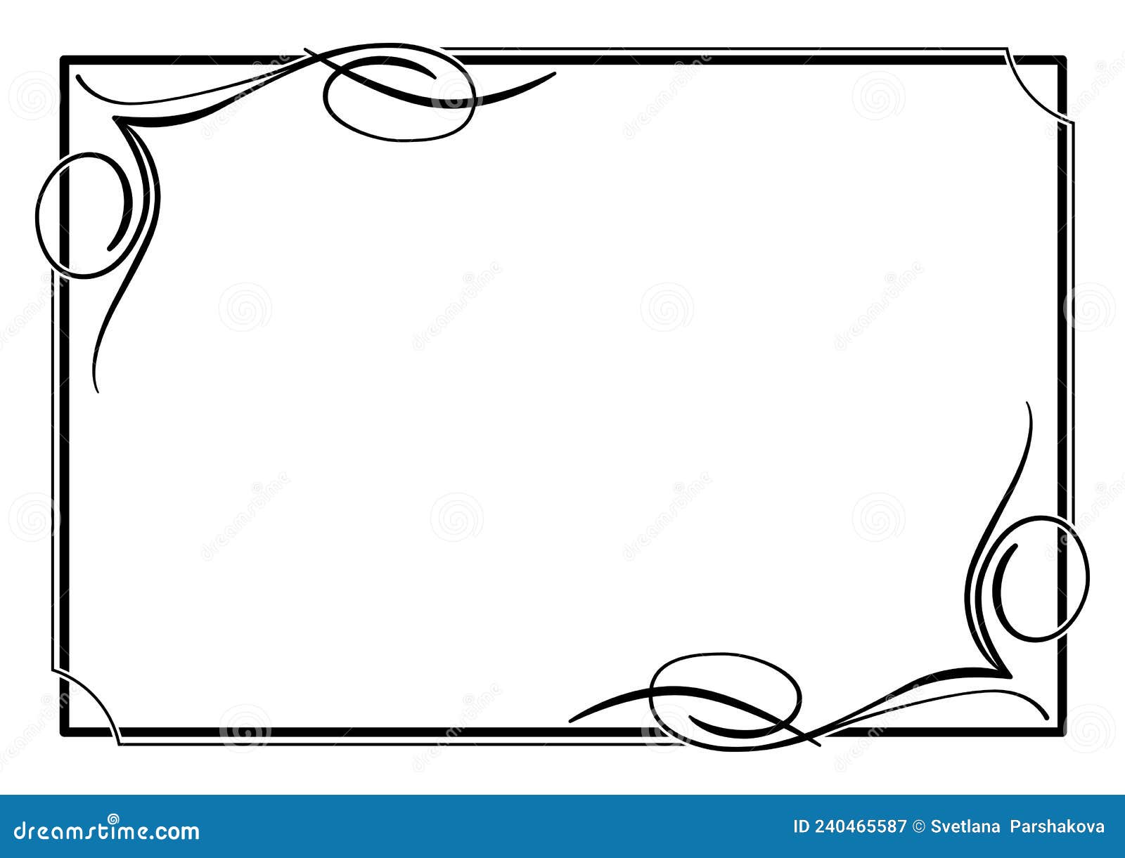 Decorative Black Rectangular Framework. Vignettes Corners Stock Vector ...