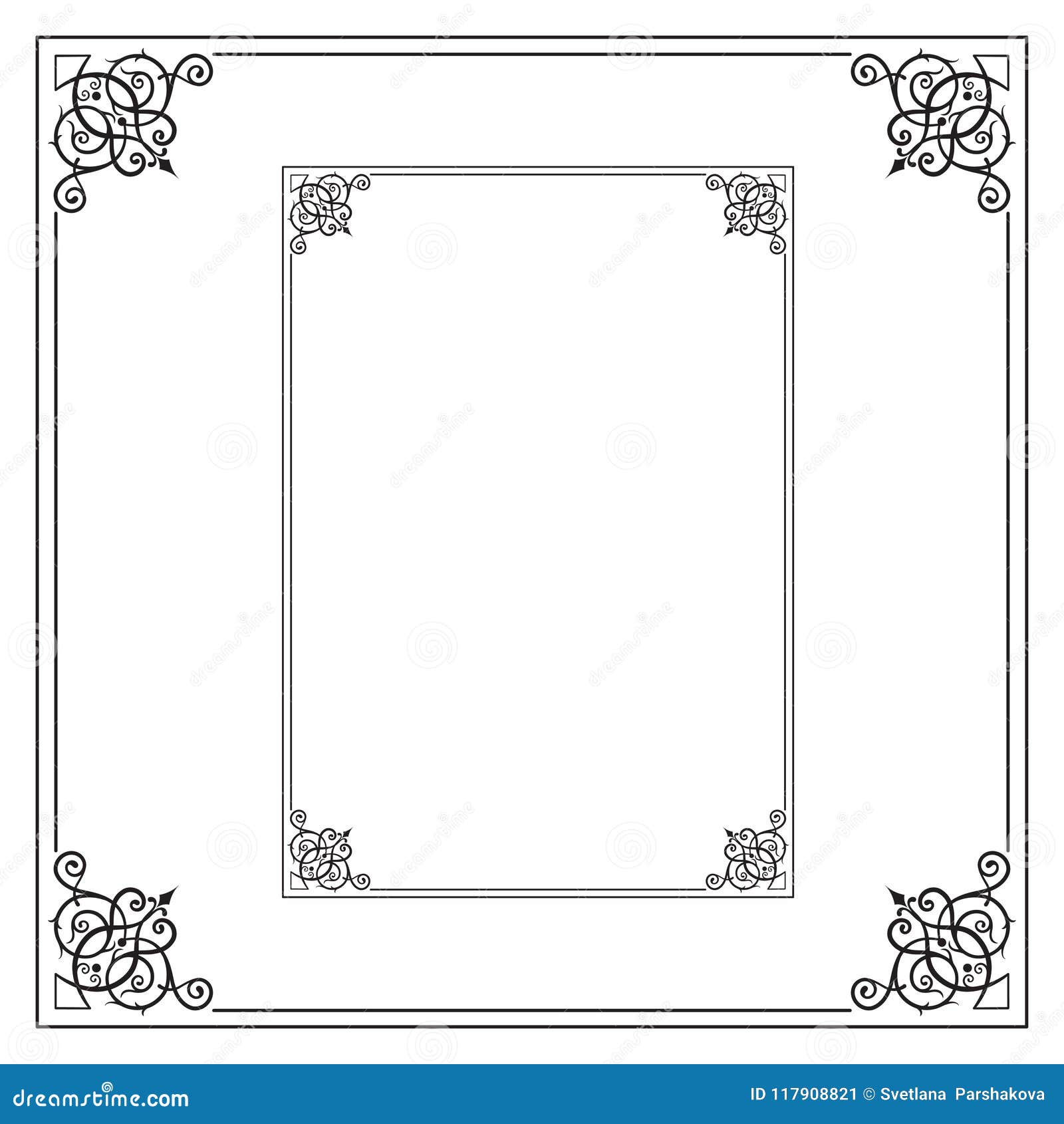 Decorative Black Rectangular and Square Frames Stock Vector ...