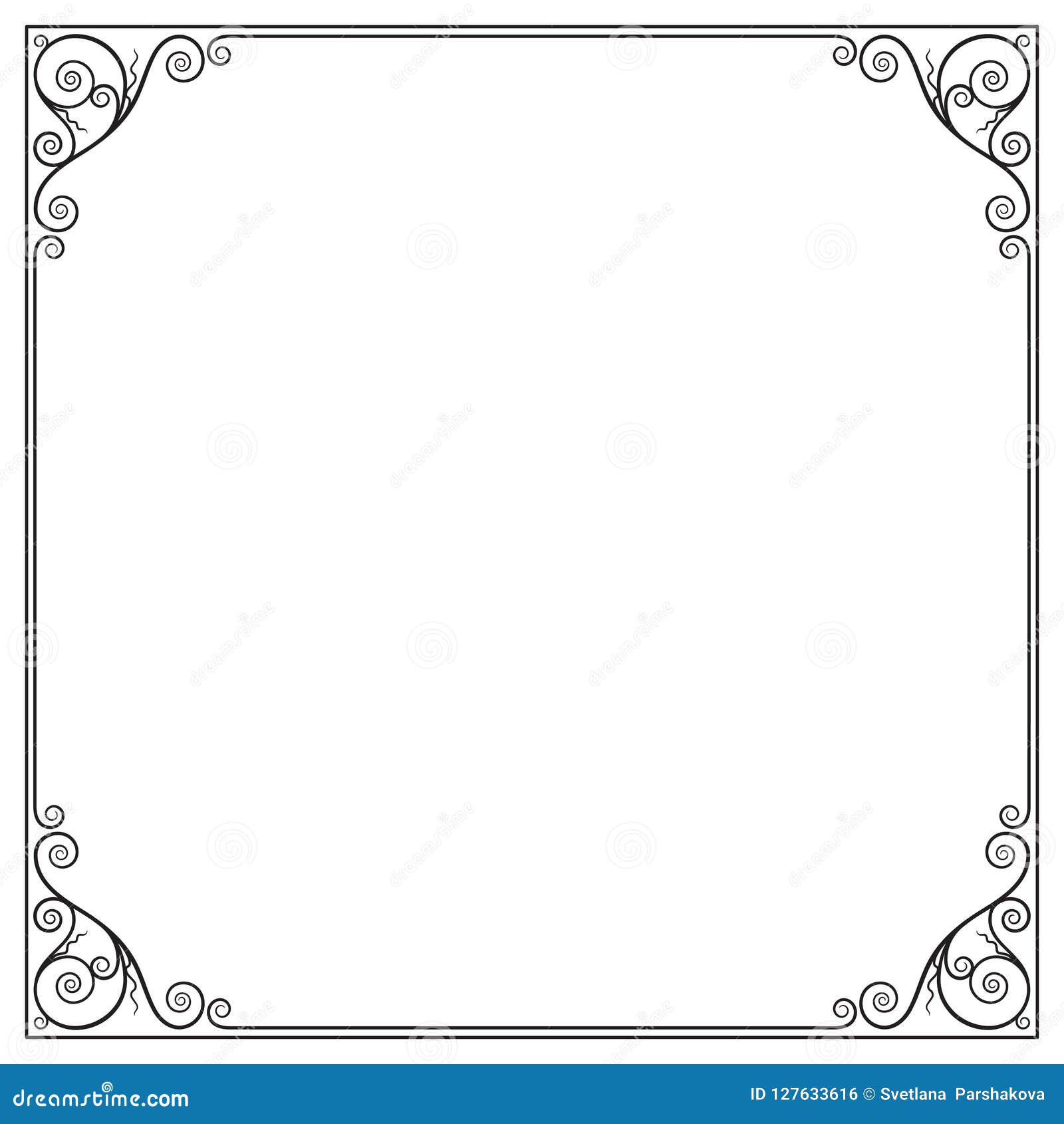 Decorative Black Square Frame Stock Vector - Illustration of iron ...