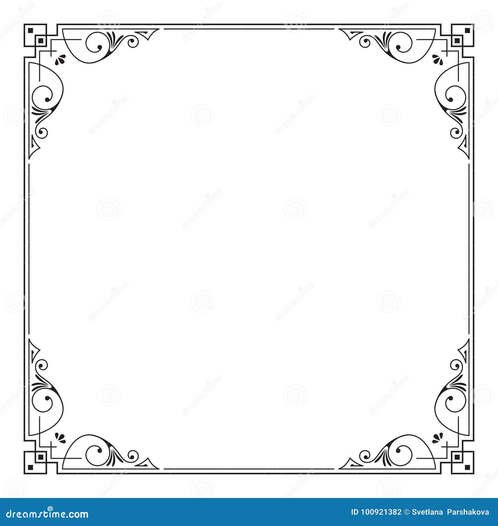Decorative Black Square Framework. Stock Vector - Illustration of black ...