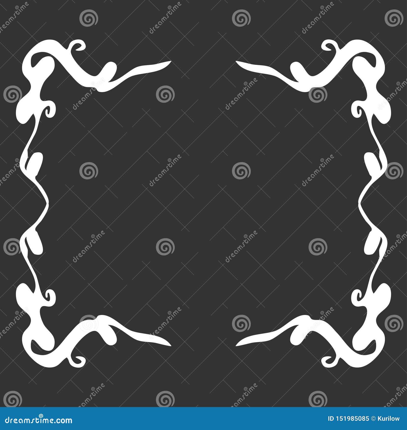 Decorative Black and White Frame for Your Design. Vector Illustration ...