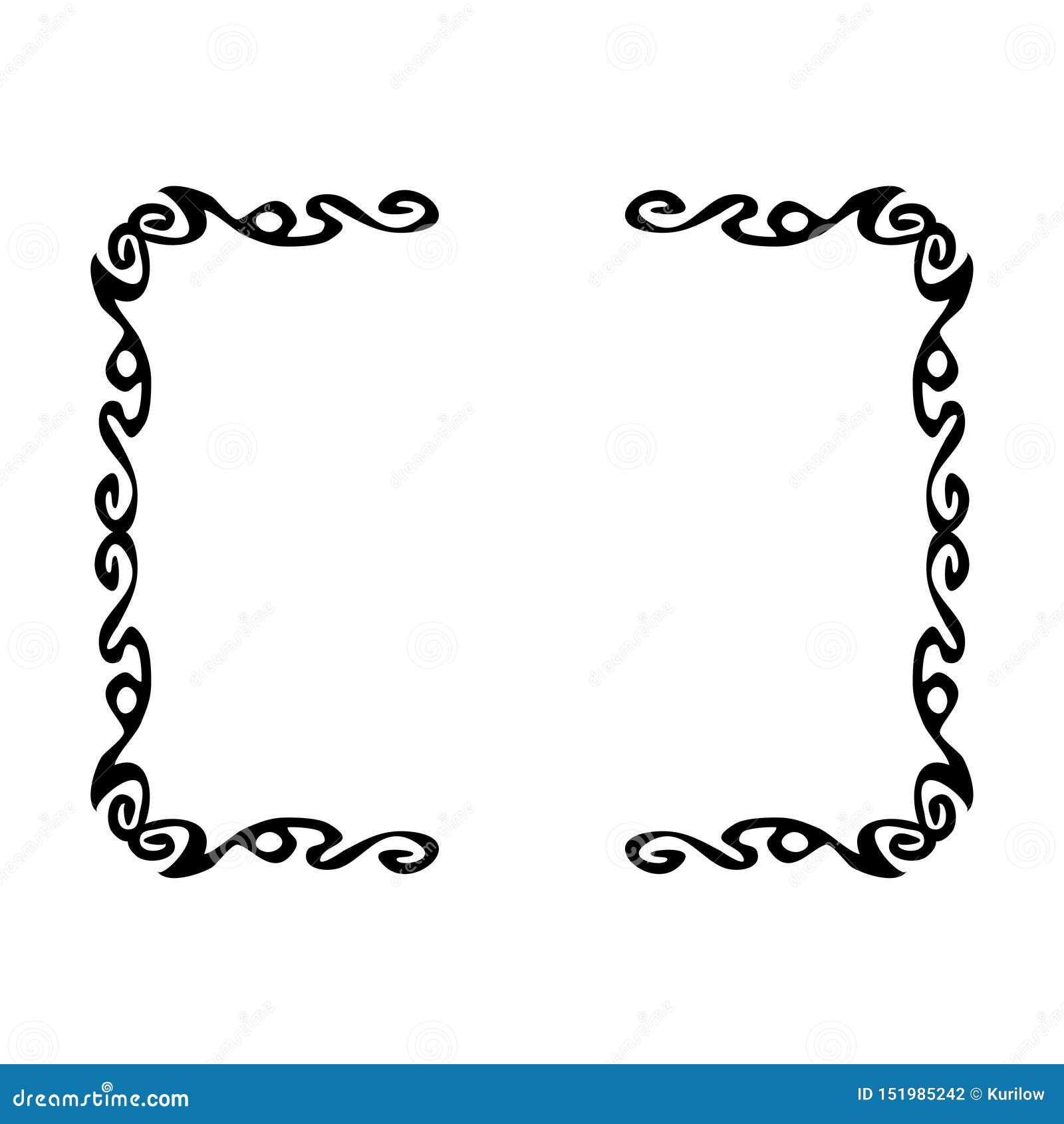 Decorative Black and White Frame for Your Design. Vector Illustration ...