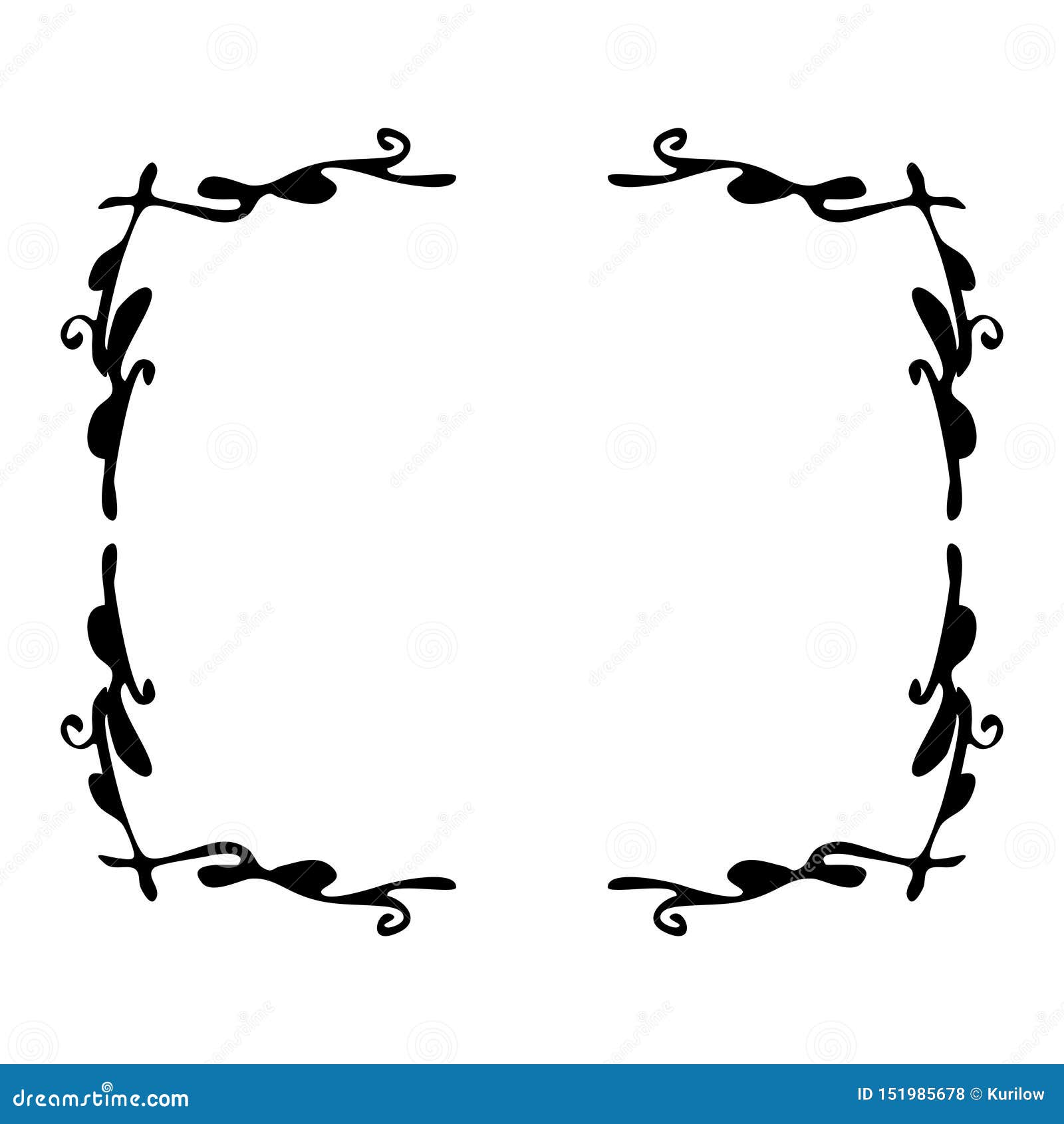 Decorative Black and White Frame for Your Design. Vector Illustration ...