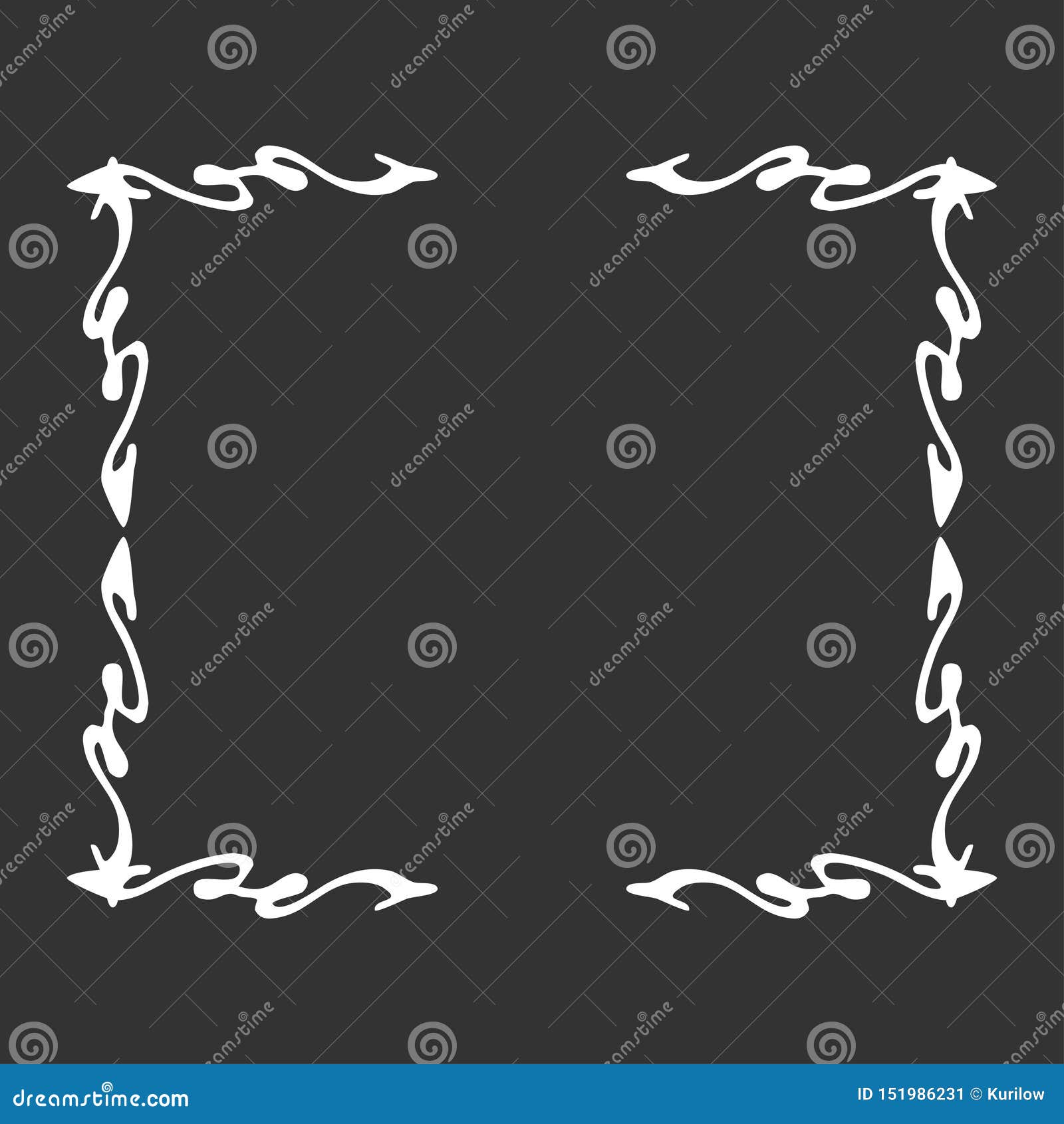 Decorative Black and White Frame for Your Design. Vector Illustration ...