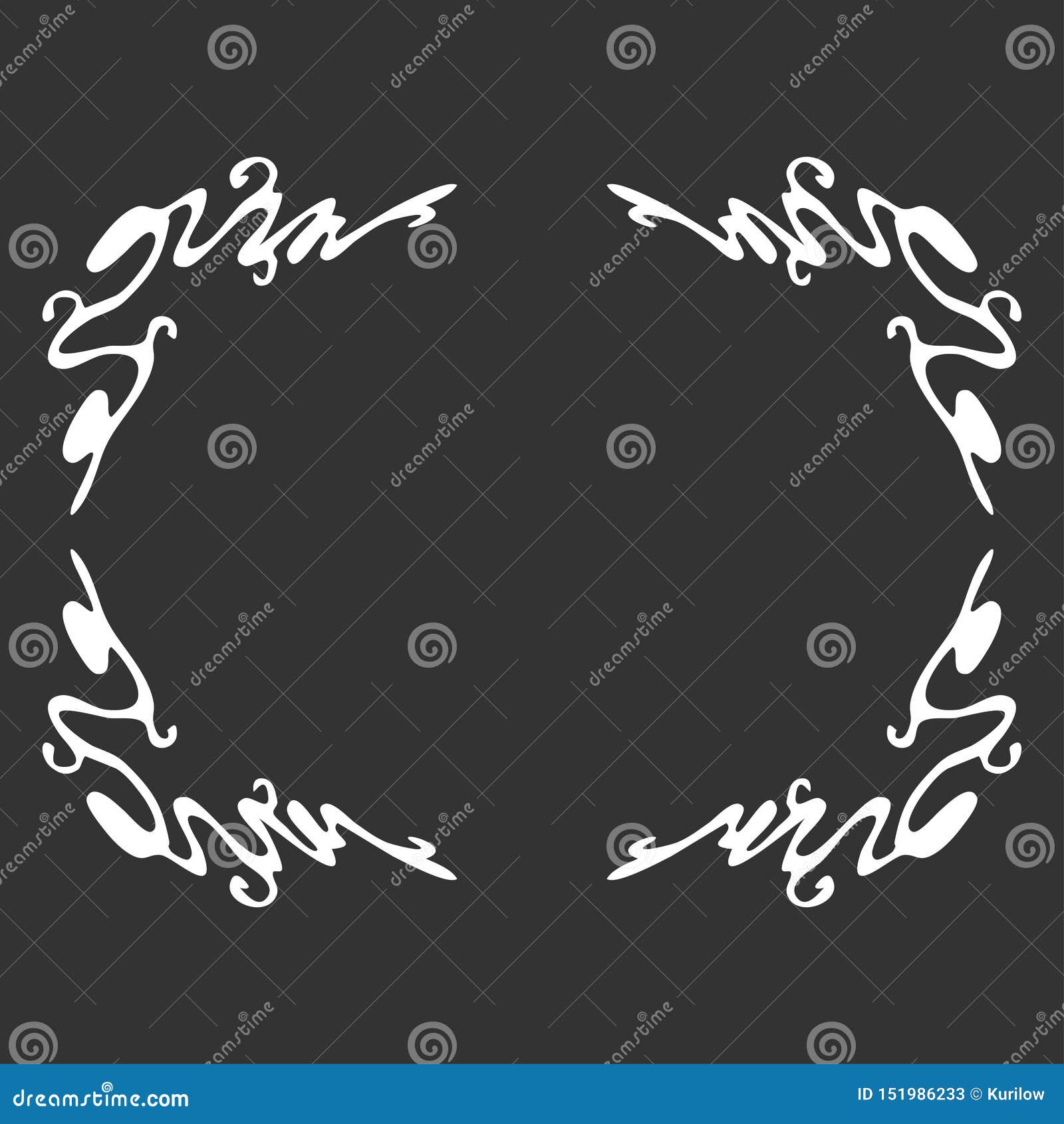Decorative Black and White Frame for Your Design. Vector Illustration ...