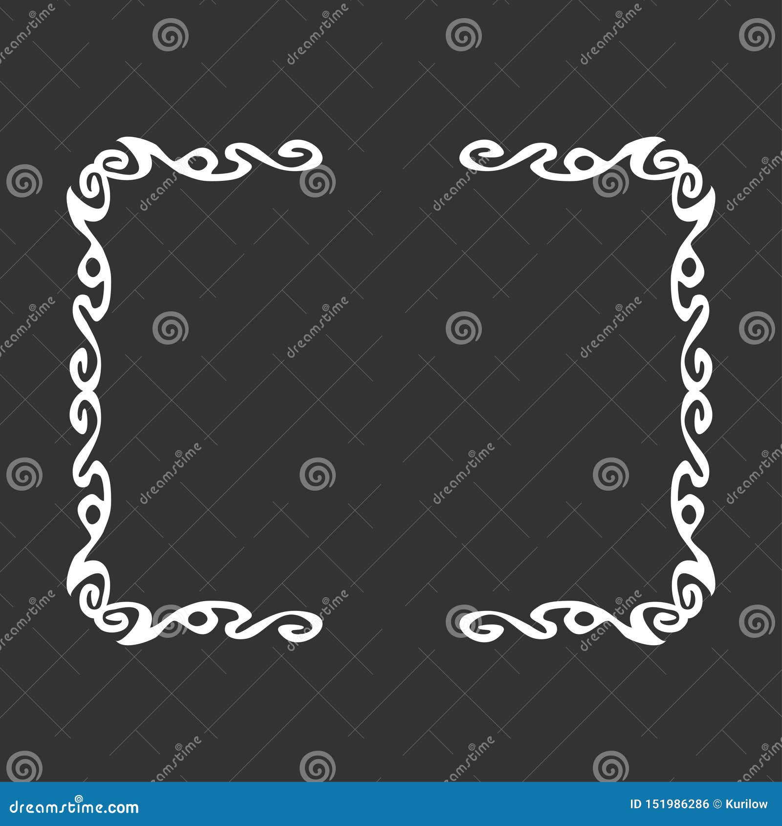 Decorative Black and White Frame for Your Design. Vector Illustration ...