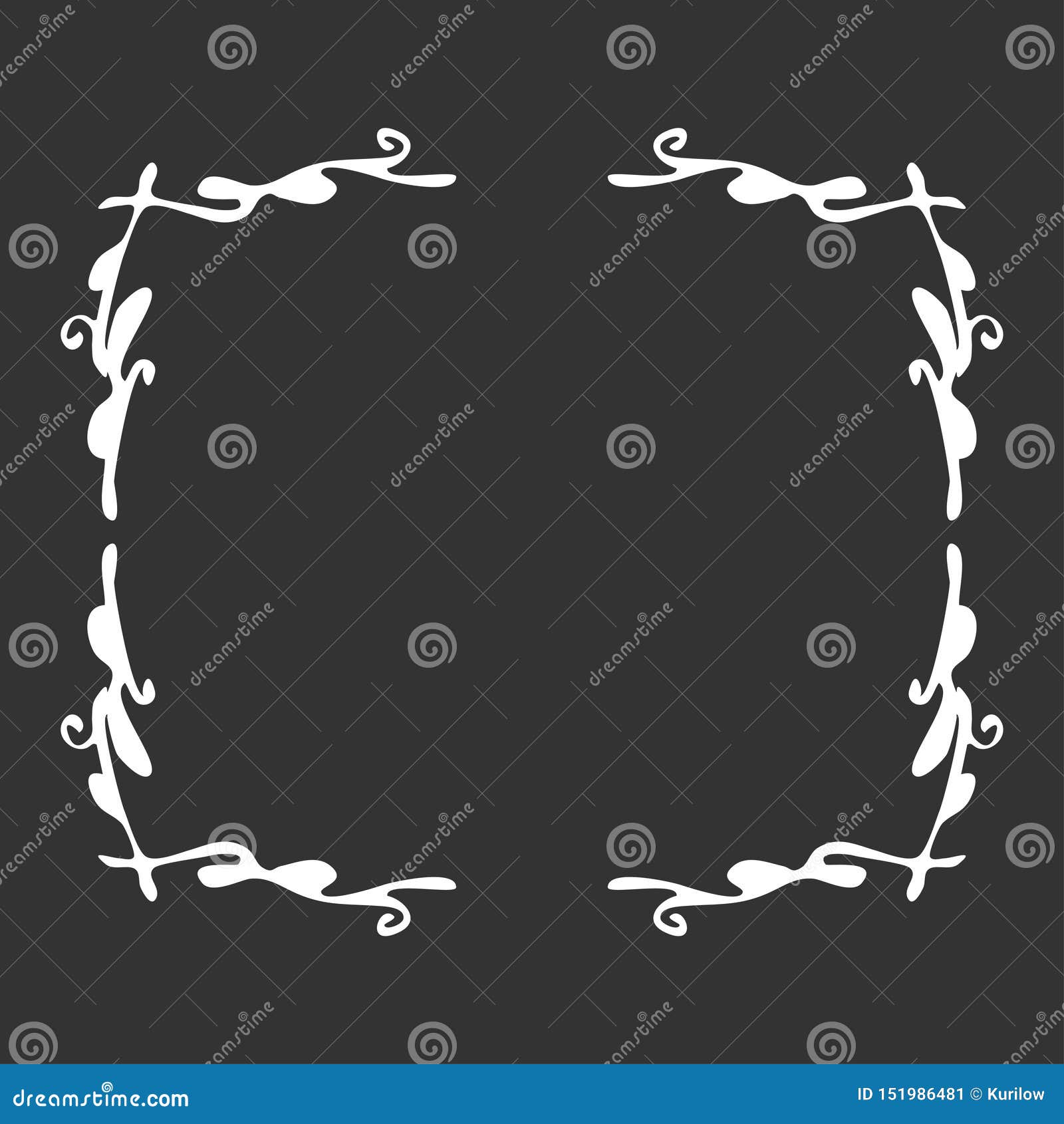 Decorative Black and White Frame for Your Design. Vector Illustration ...