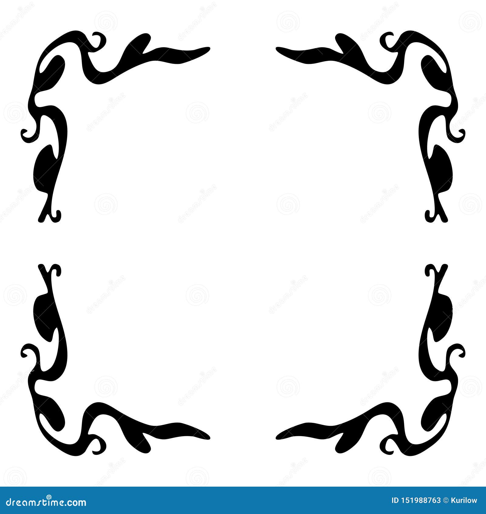 Decorative Black and White Frame for Your Design. Vector Illustration ...