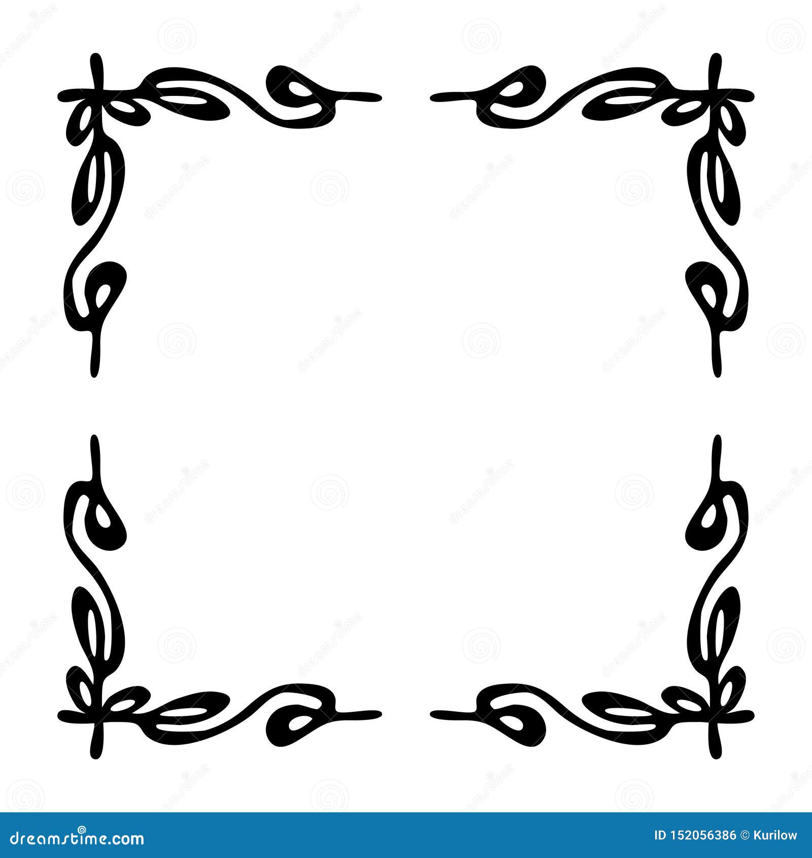 Decorative Black and White Frame for Your Design. Vector Illustration ...