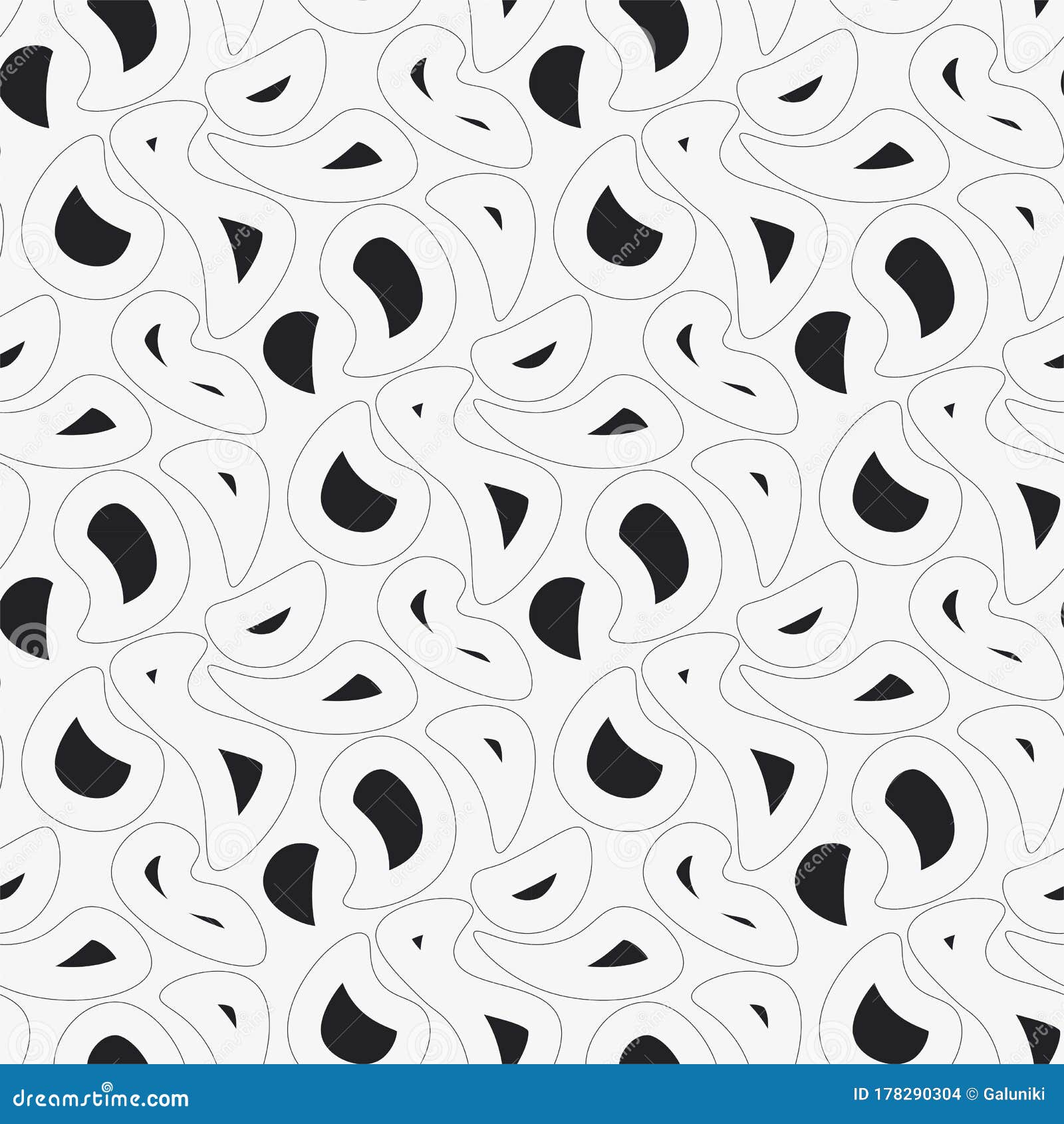 Decorative Black and White Seamless Pattern Stock Vector - Illustration ...