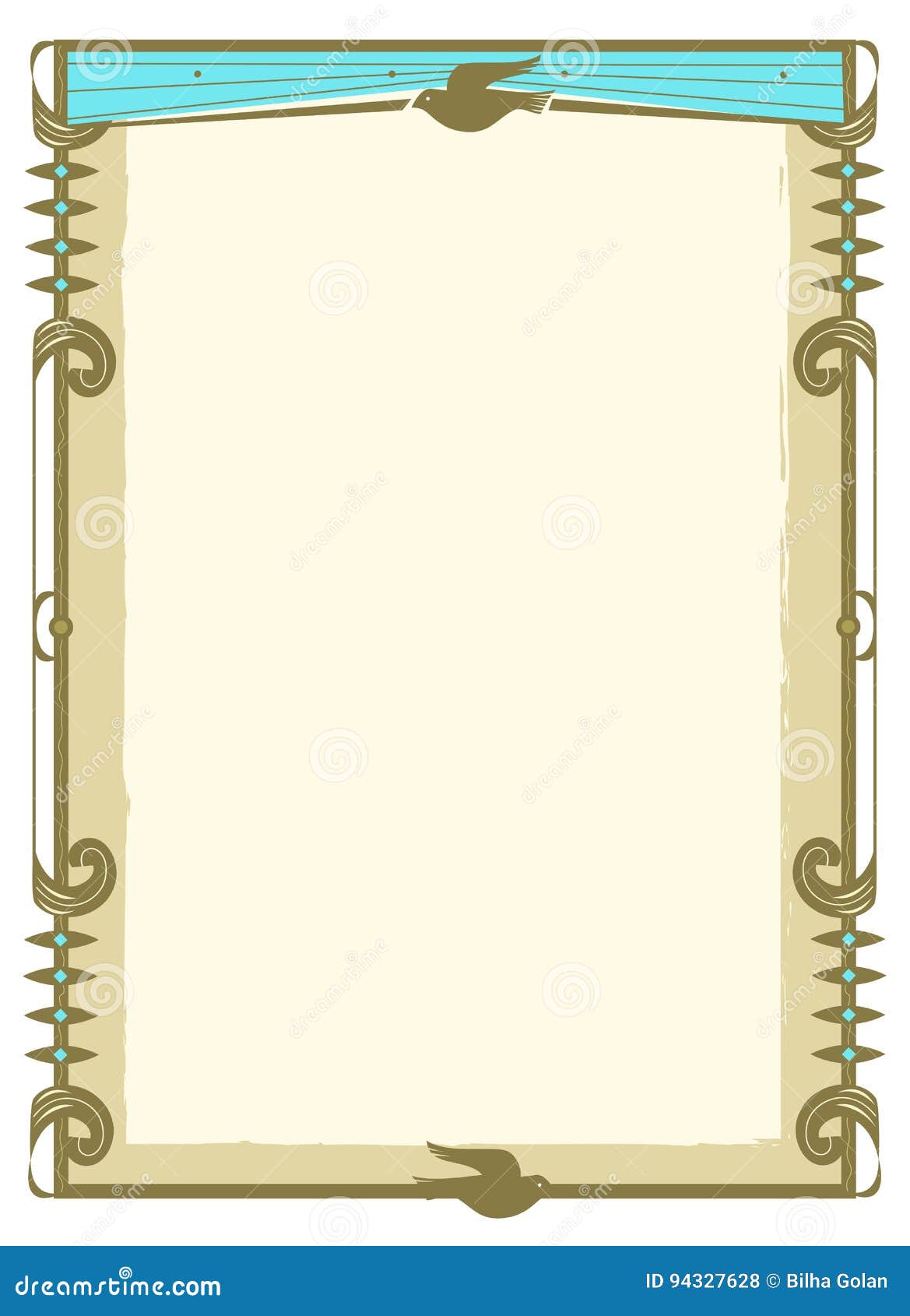 Decorative Blank Sign stock vector. Illustration of gold - 94327628