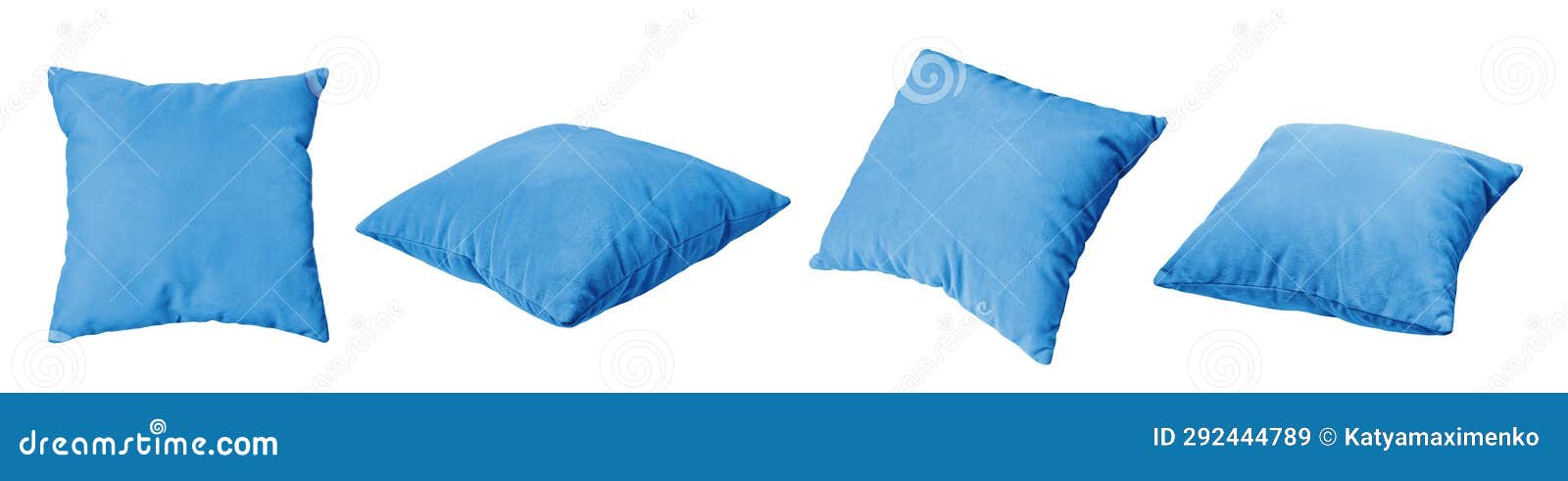 Decorative Blue Rectangular Pillow for Sleeping and Resting Isolated on ...