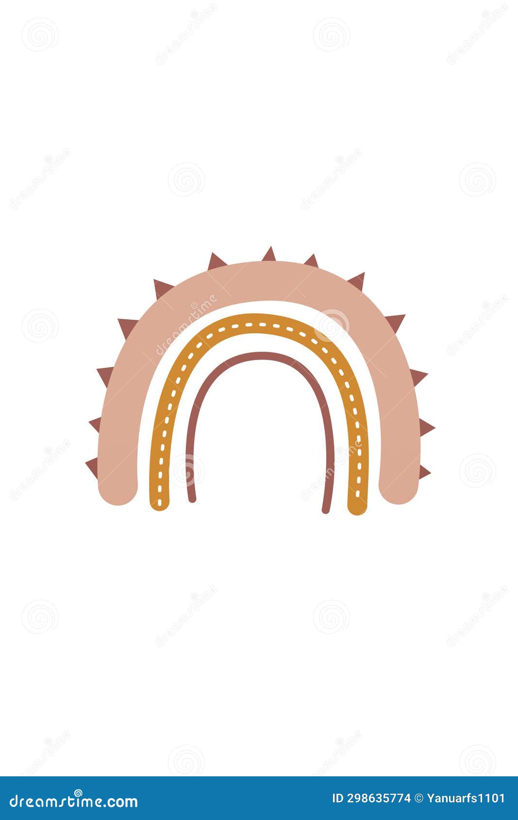 Decorative Boho Rainbow Design Element. Cute Boho Rainbow Elements Stock Vector - Illustration ...