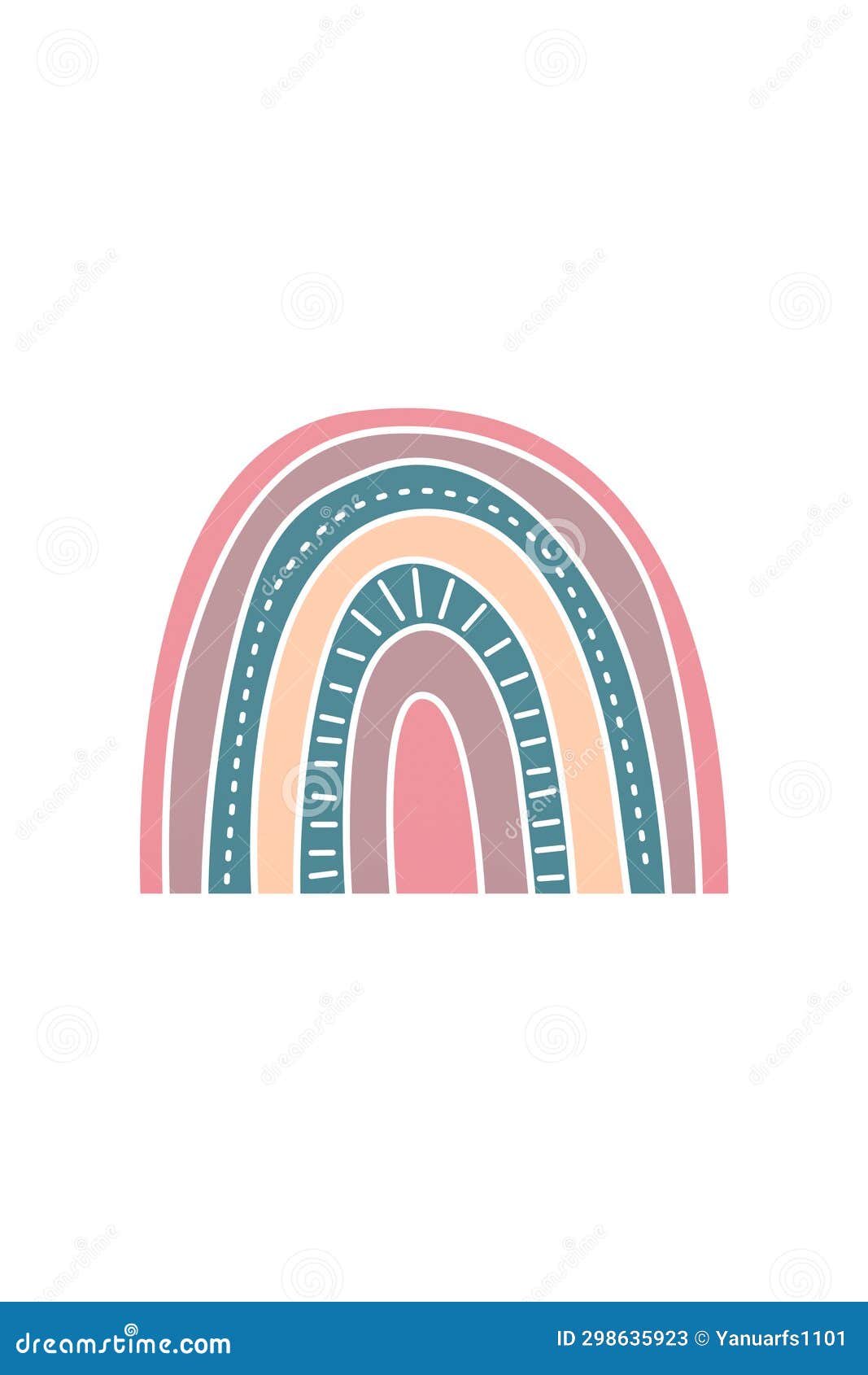 Decorative Boho Rainbow Design Element. Cute Boho Rainbow Elements Stock Vector - Illustration ...