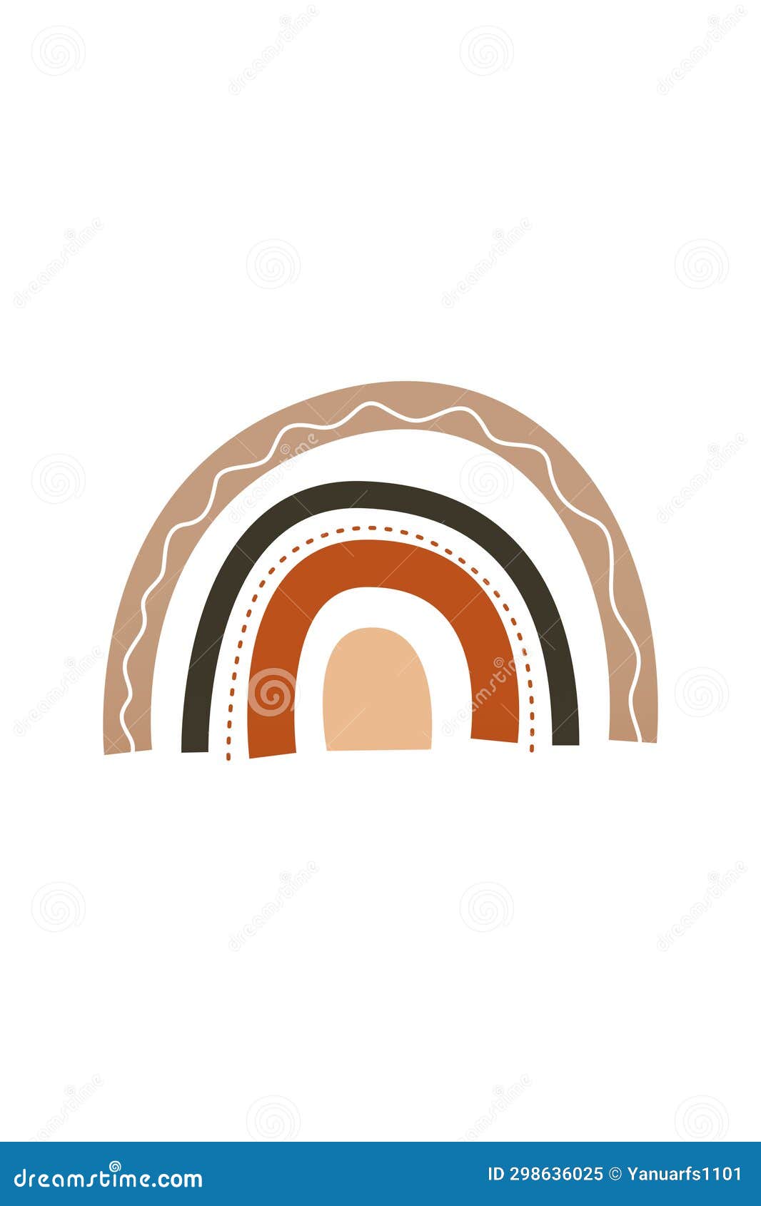 Decorative Boho Rainbow Design Element. Cute Boho Rainbow Elements Stock Illustration ...