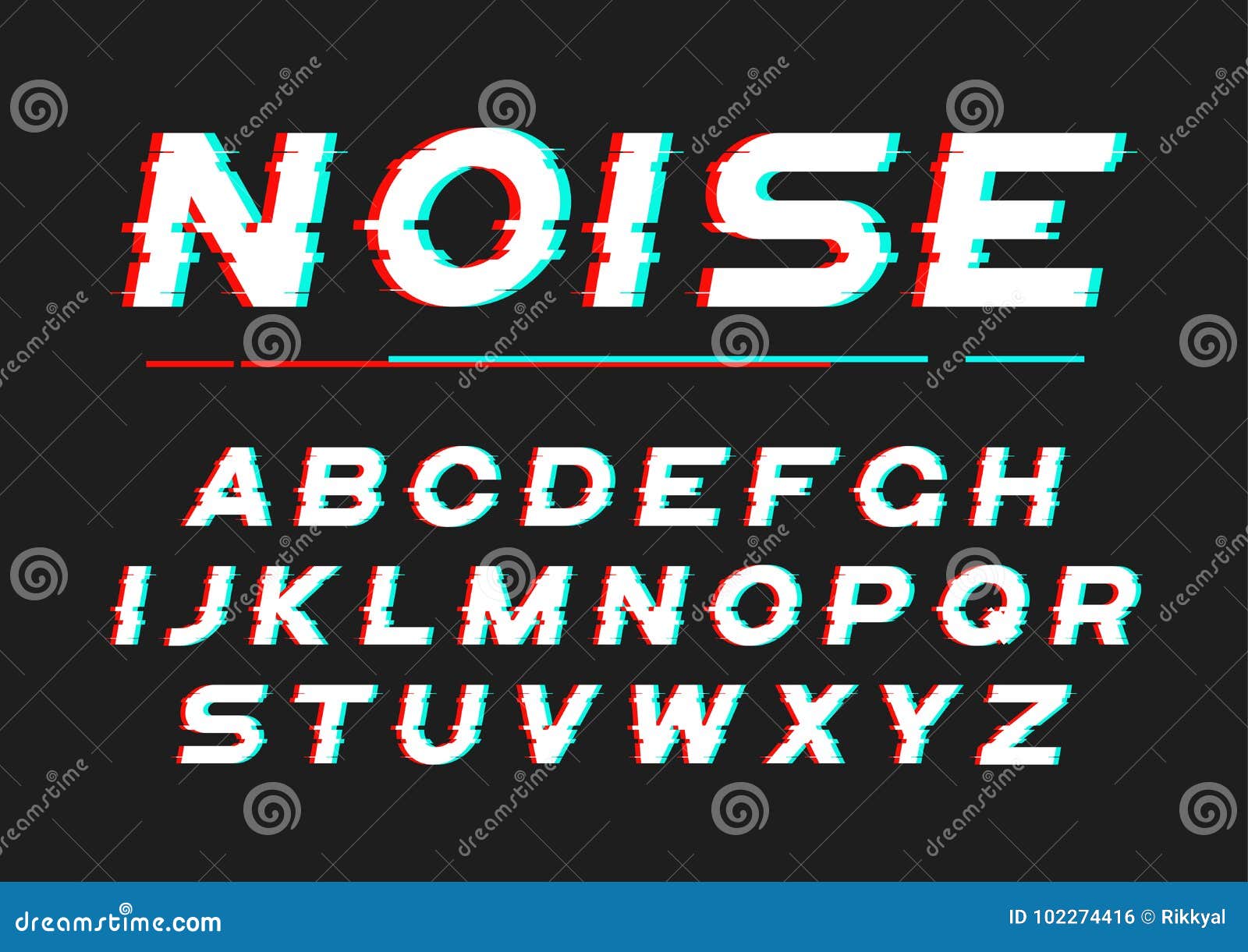 Decorative Bold Font with Digital Noise, Distortion, Glitch Effect ... Decorative Bold Font with Digital Noise, Distortion, Glitch Effect ...