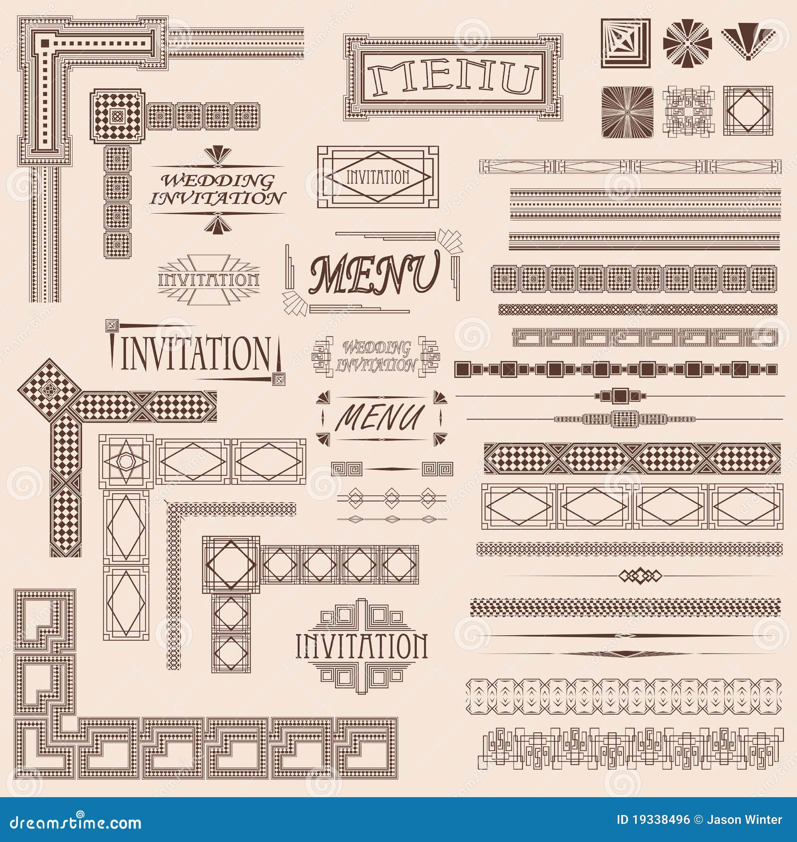 Decorative border elements stock vector. Illustration of formal - 19338496