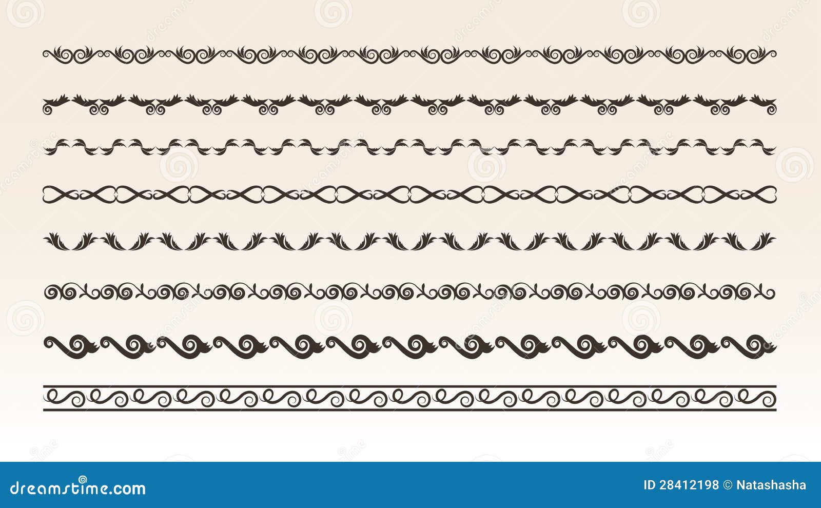 Decorative Border Elements for Design Stock Vector - Illustration of ...