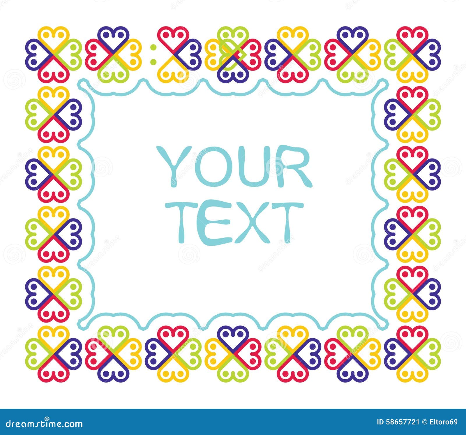 Decorative Border Frame With Color Flowr Cartoon Vector | CartoonDealer ...