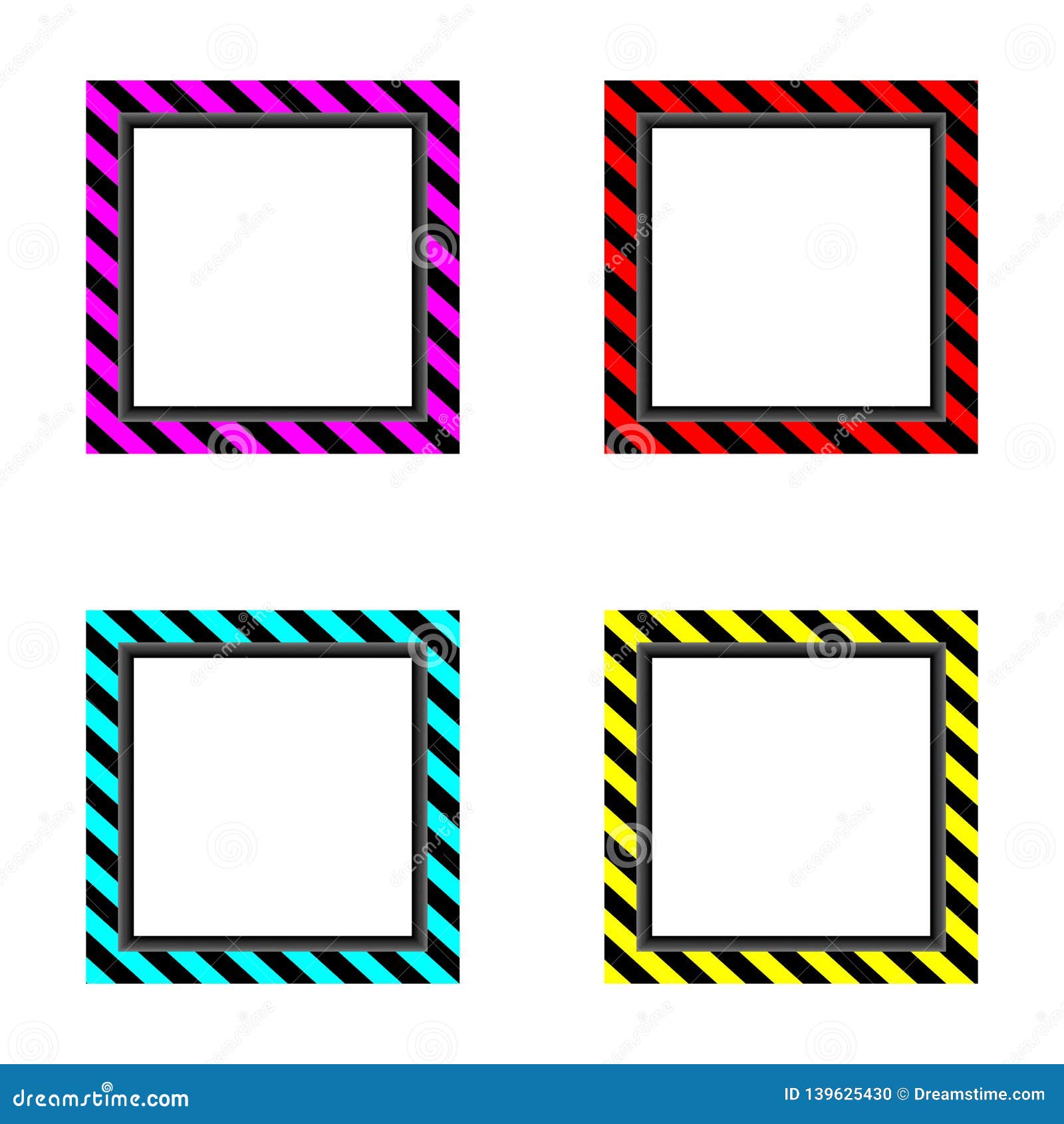 Decorative Border Frames. Diagonal Stripes Pattern. Abstract Geometric ...