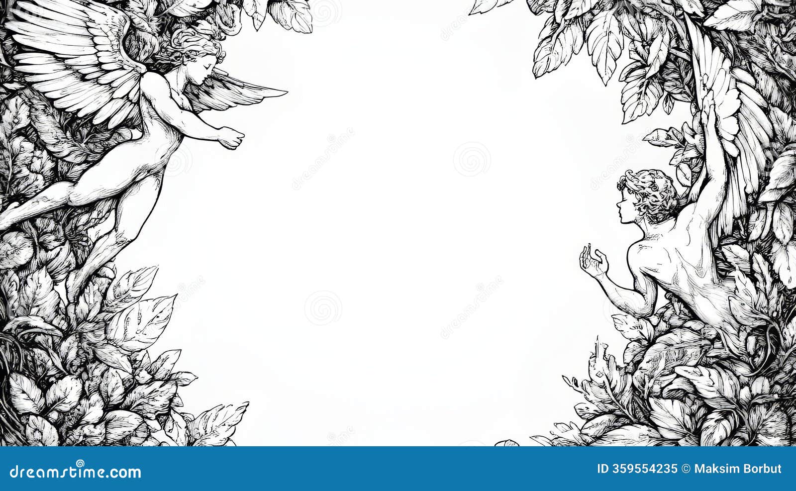 Decorative Border Frames an Elegant Continuous Line Drawing Stock Image ...
