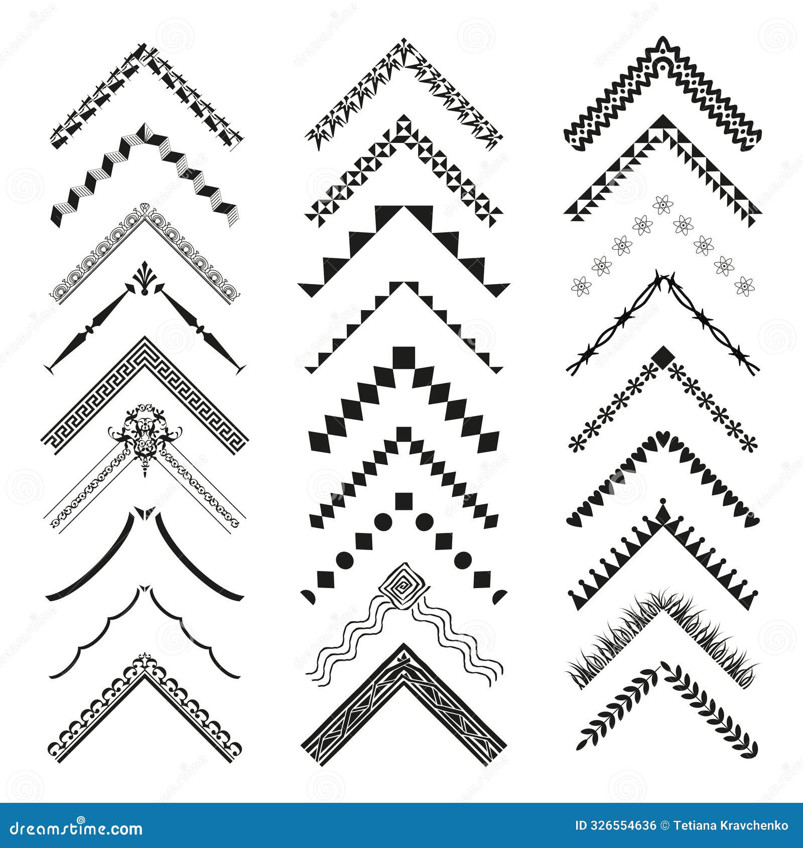 Decorative Border Icons. Variety of Patterns. Geometric Vector Shapes ...