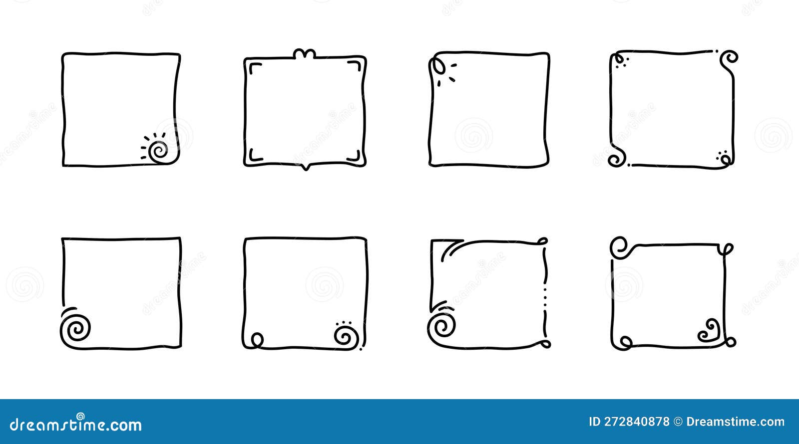 Decorative Border Outline Frames Element Art Decoration Isolated Vector ...