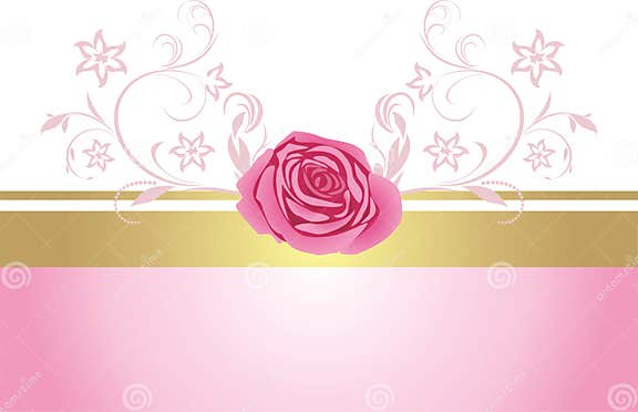 Decorative Border with Pink Rose for Design Stock Vector - Illustration ...