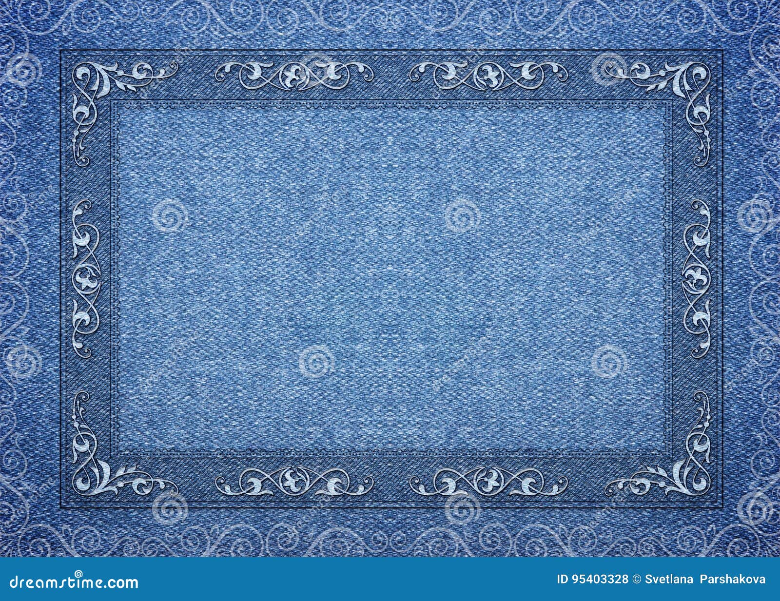 Decorative border. stock illustration. Illustration of stitched - 95403328