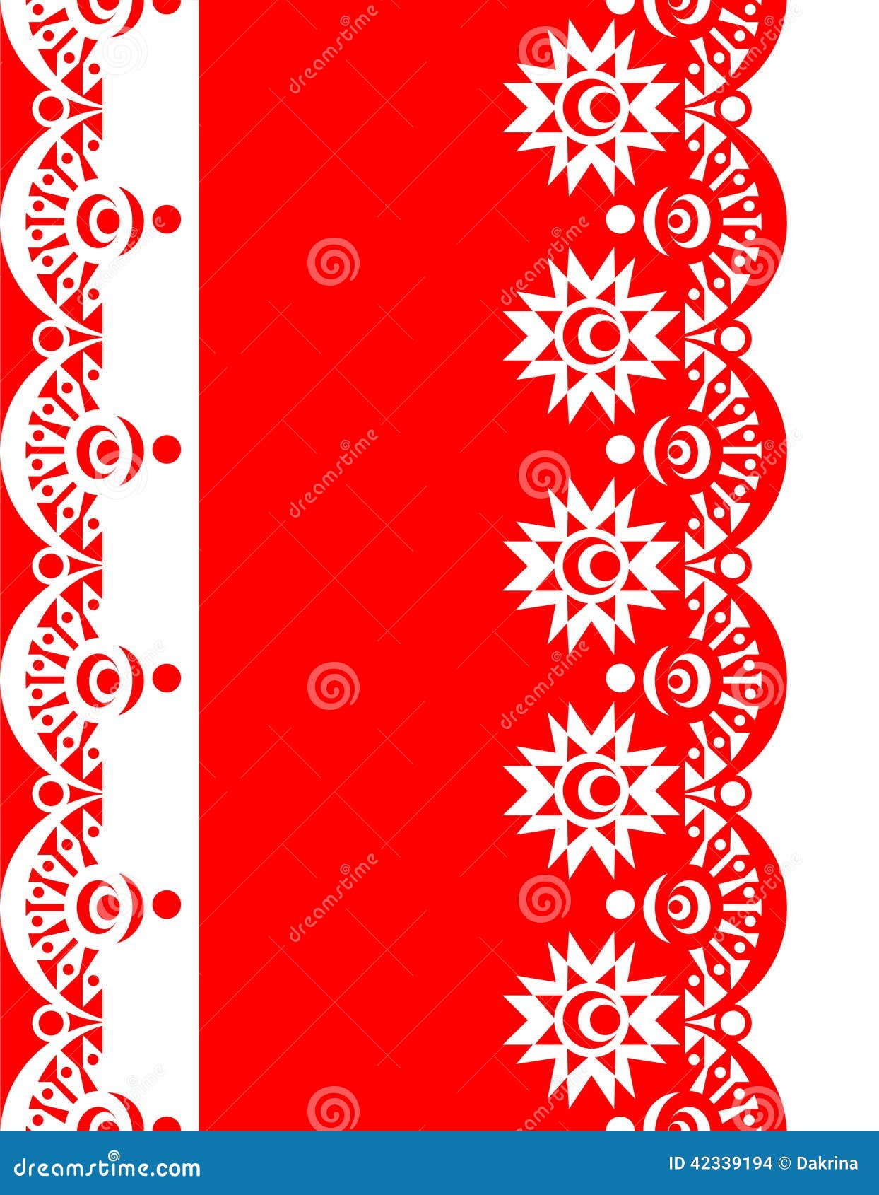 Decorative Border Red-white Stock Illustration - Illustration of ...
