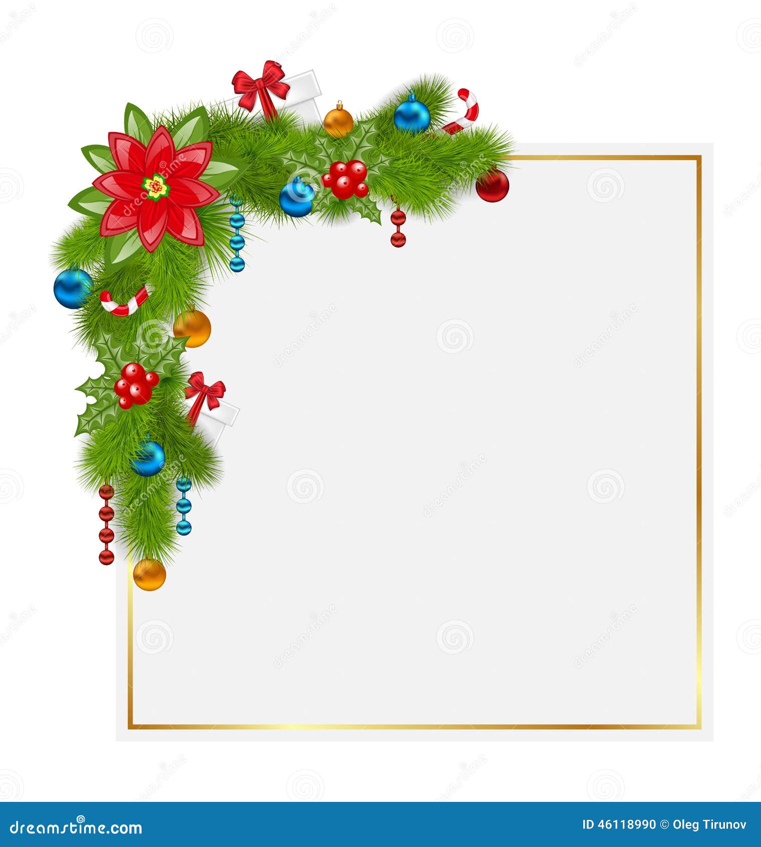 Decorative Border from a Traditional Christmas Elements Stock Vector ...