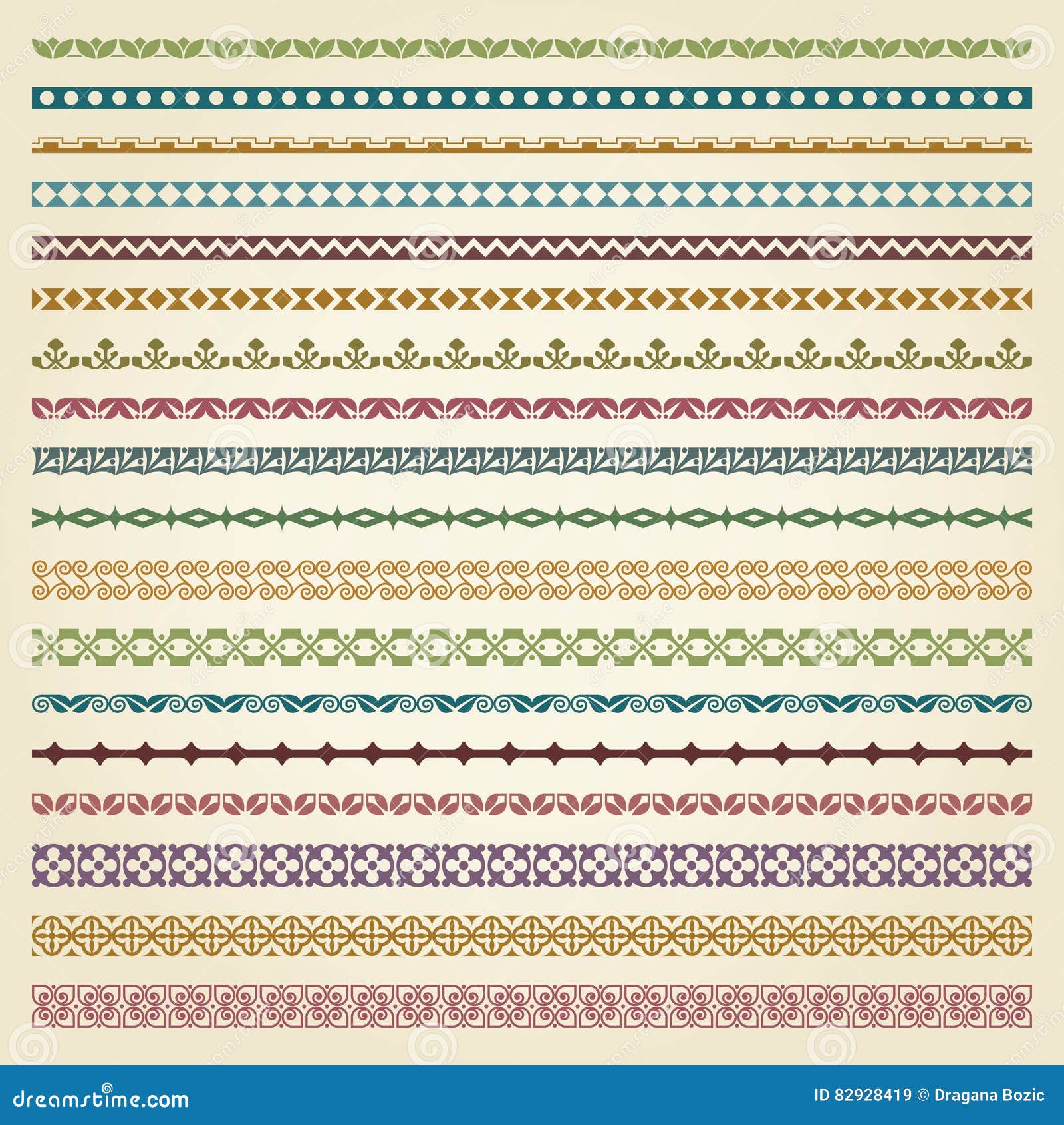 Decorative Borders in Color - Vintage Style Stock Vector - Illustration ...