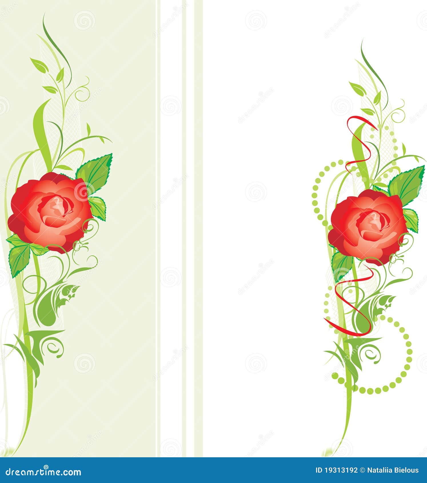 Decorative Borders with Red Rose Stock Vector - Illustration of floral ...