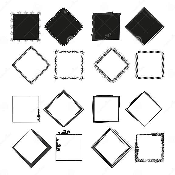 Decorative Borders Vector Collection. Assorted Frames Set. Monochrome ...