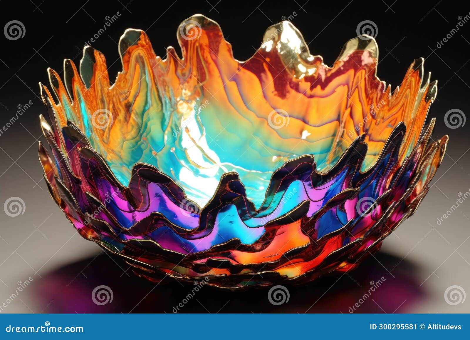 A Decorative Bowl Crafted from Melted Cds Stock Image - Image of ...