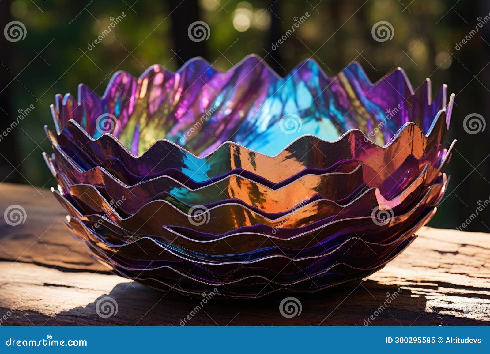 A Decorative Bowl Crafted from Melted Cds Stock Image - Image of ...