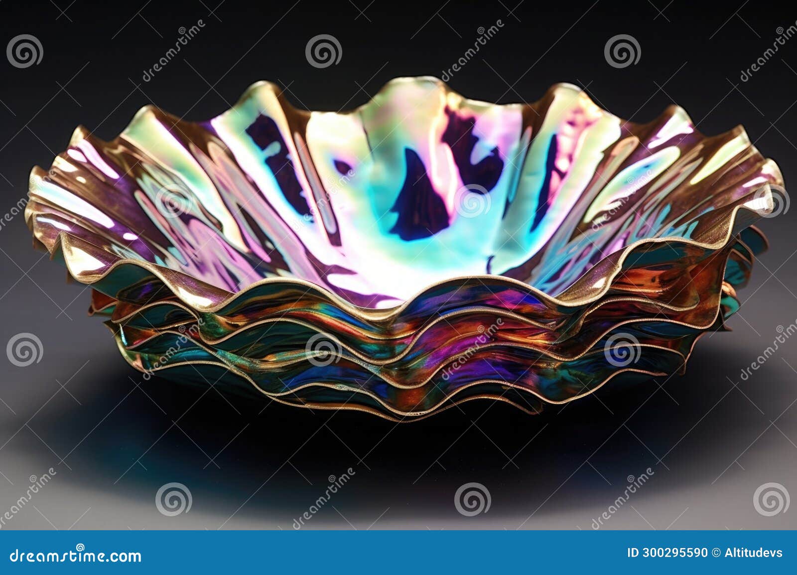A Decorative Bowl Crafted from Melted Cds Stock Photo - Image of ...
