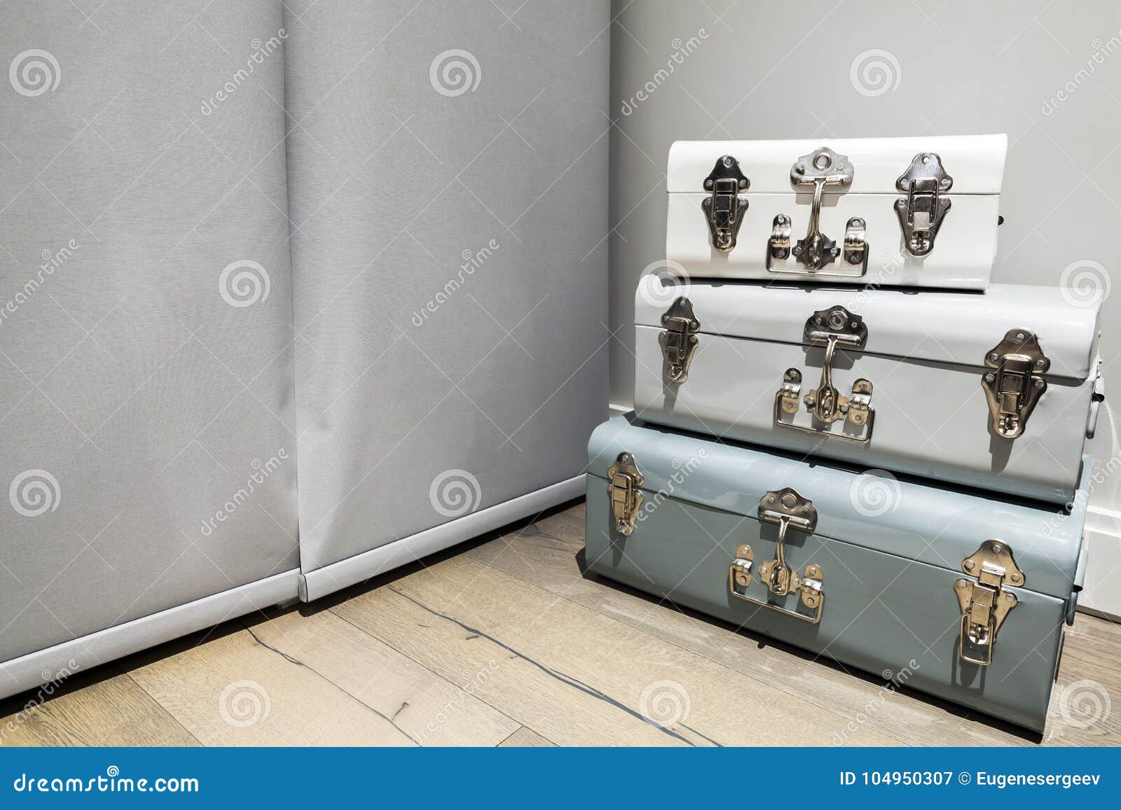 Decorative Boxes with Retro Locks Stock Image - Image of gray, indoor ...