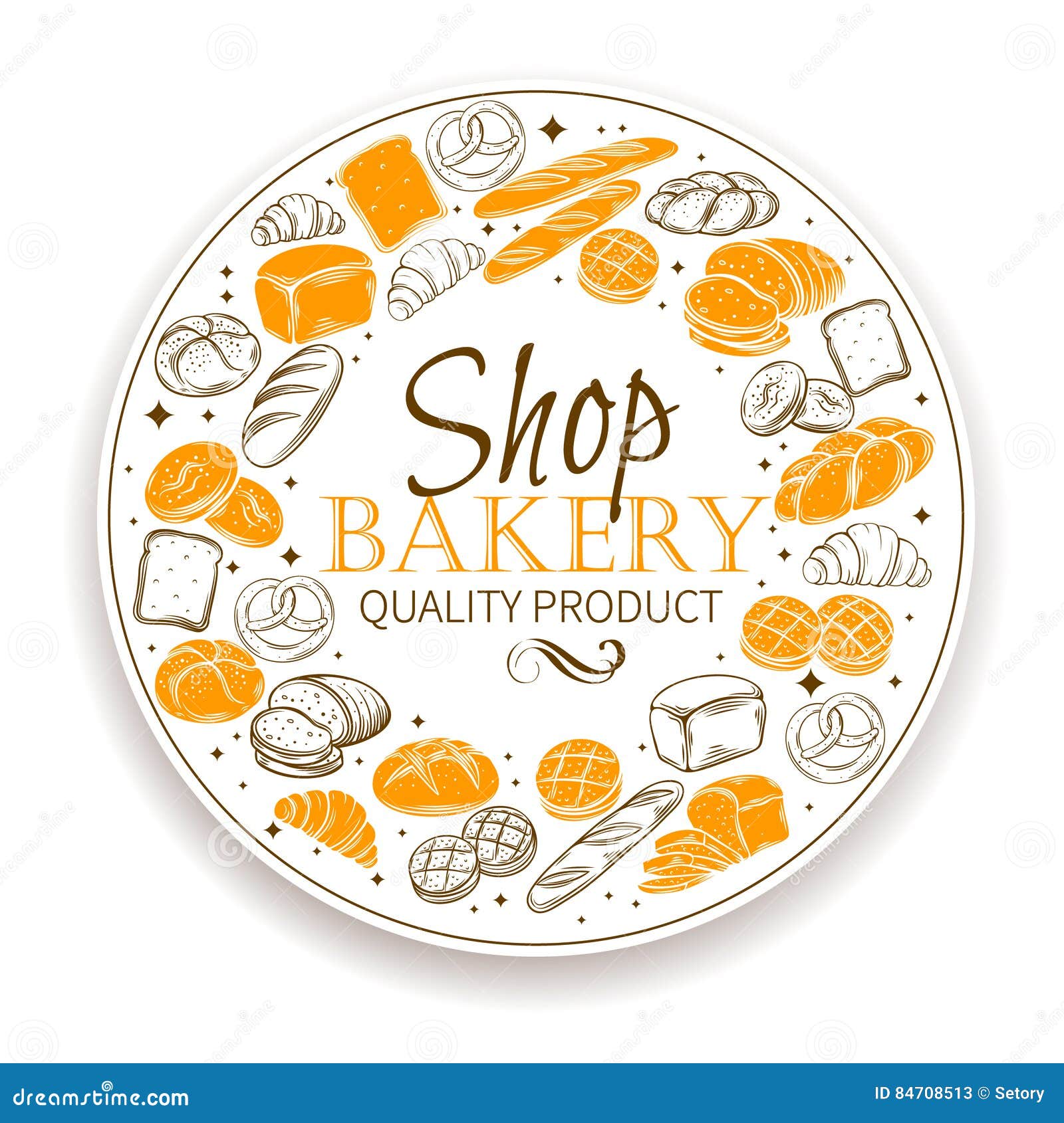 Decorative Bread Icons Set . Stock Vector - Illustration of meal ...