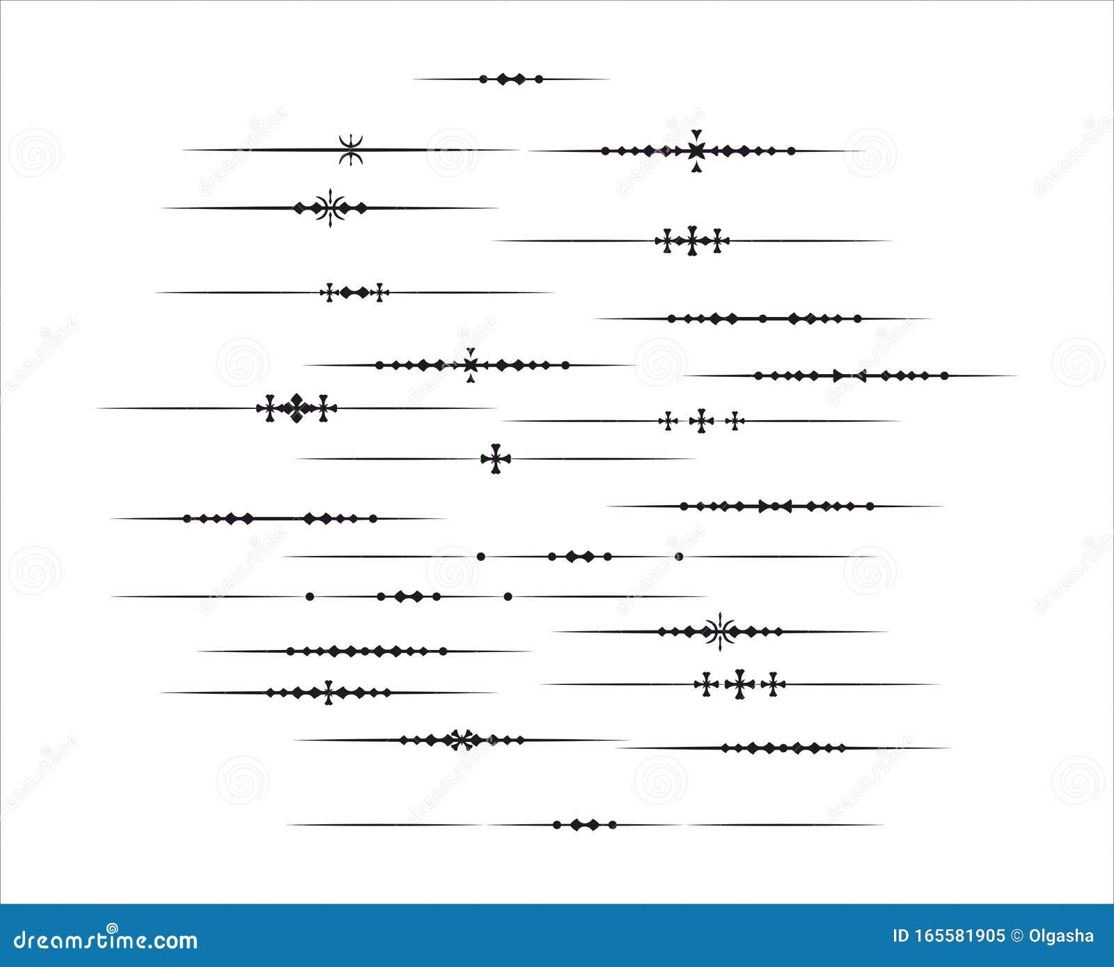 Decorative break line stock vector. Illustration of border - 165581905