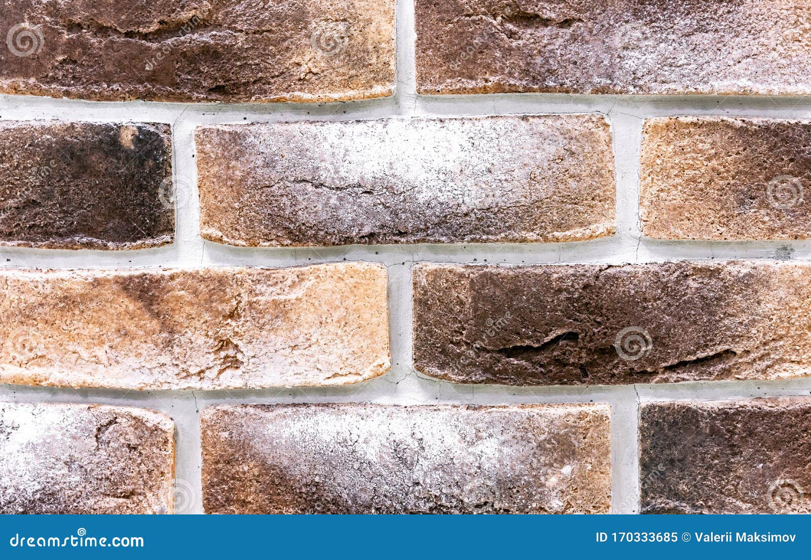 Decorative Brick Wall from of Beige and Brown Bricks. Background and ...