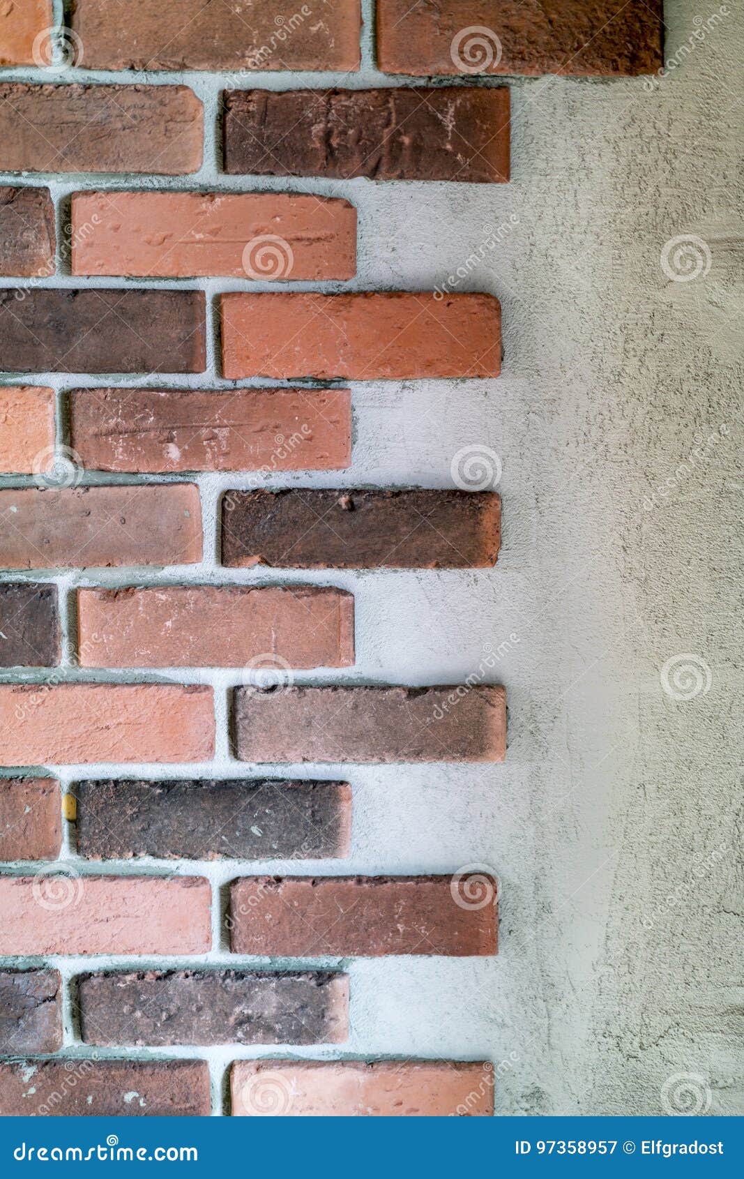 Decorative Bricks at the End of a Wall Stock Image - Image of mortar ...