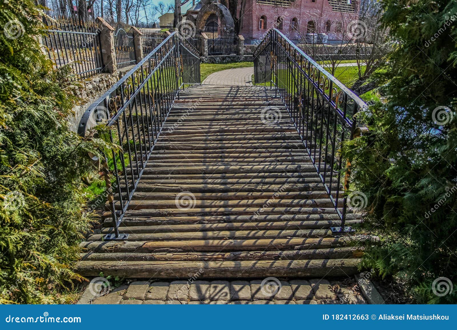 Decorative Bridge the Estate Stock Image - Image of estate, manor ...