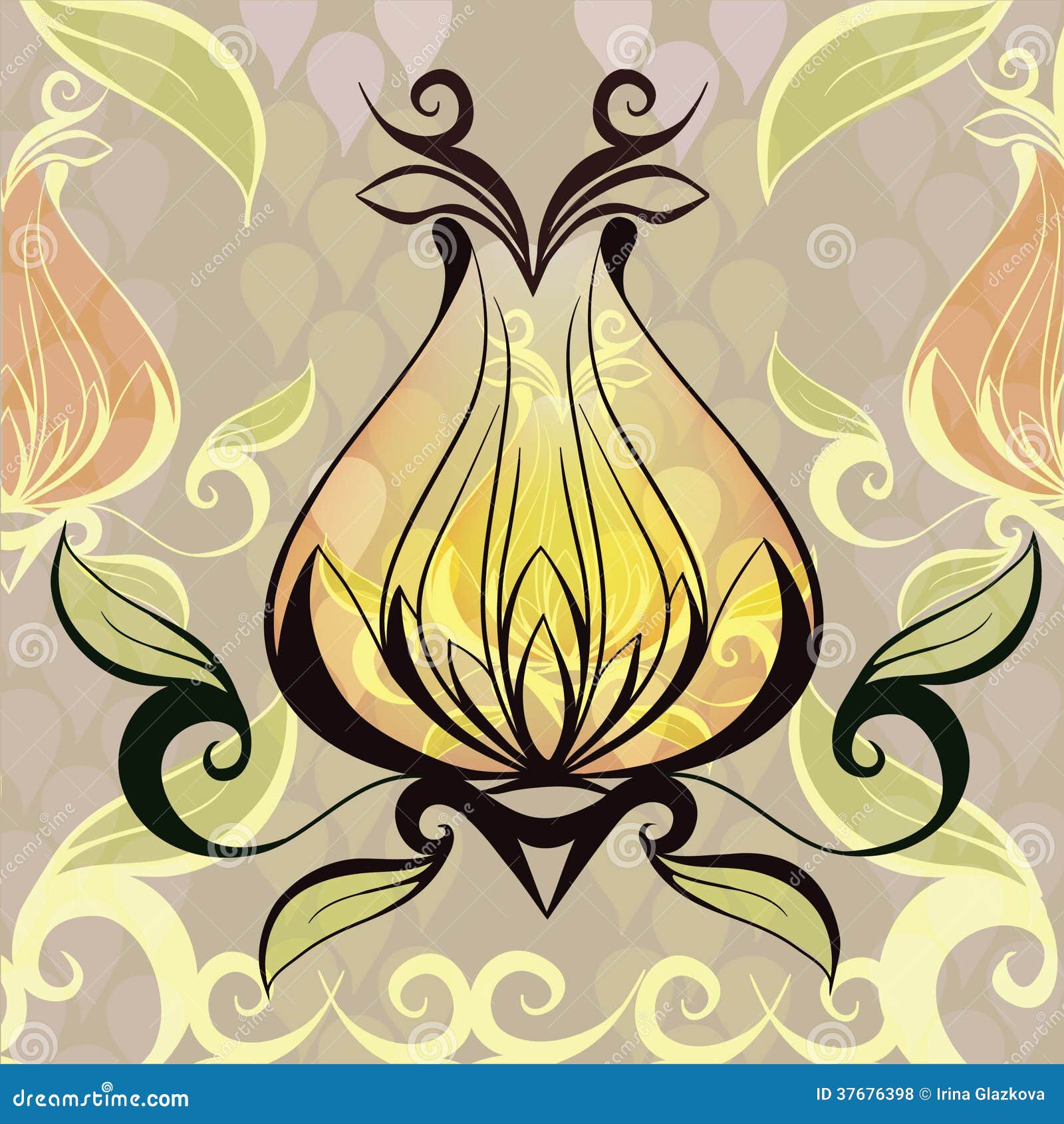 Decorative Bud. Vector Illustration Stock Vector - Illustration of ...