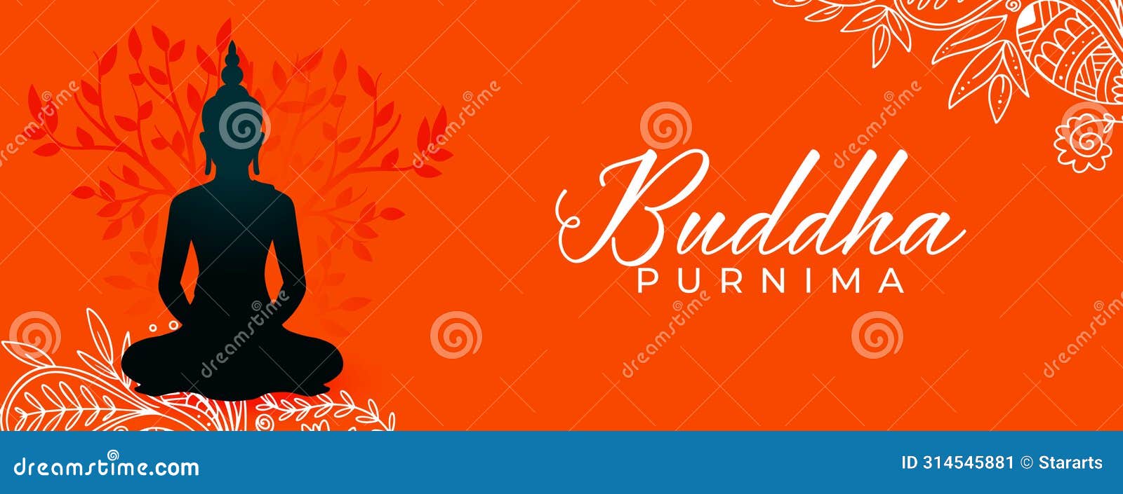 Decorative Buddha Purnima Religious Banner with Bodhi Tree Stock Vector ...