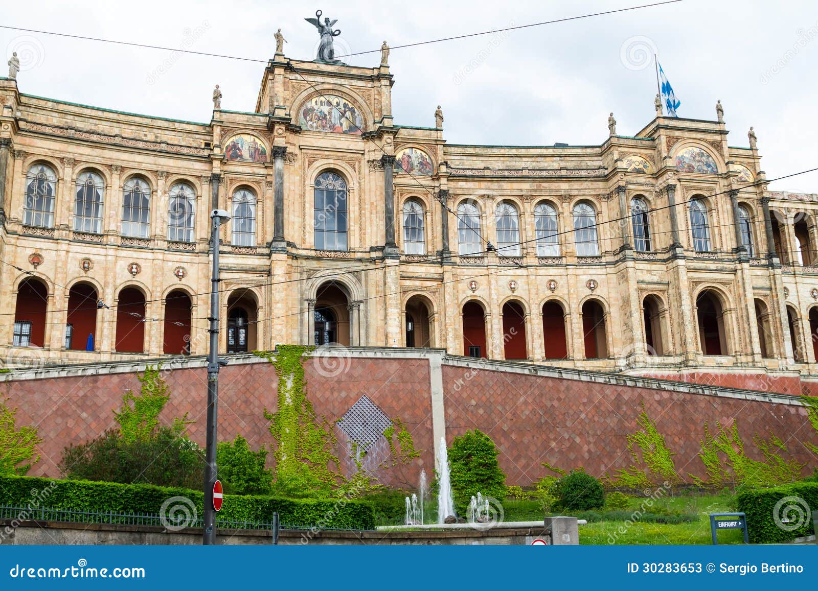 Decorative Building Exterior in Munich Stock Image - Image of facade ...