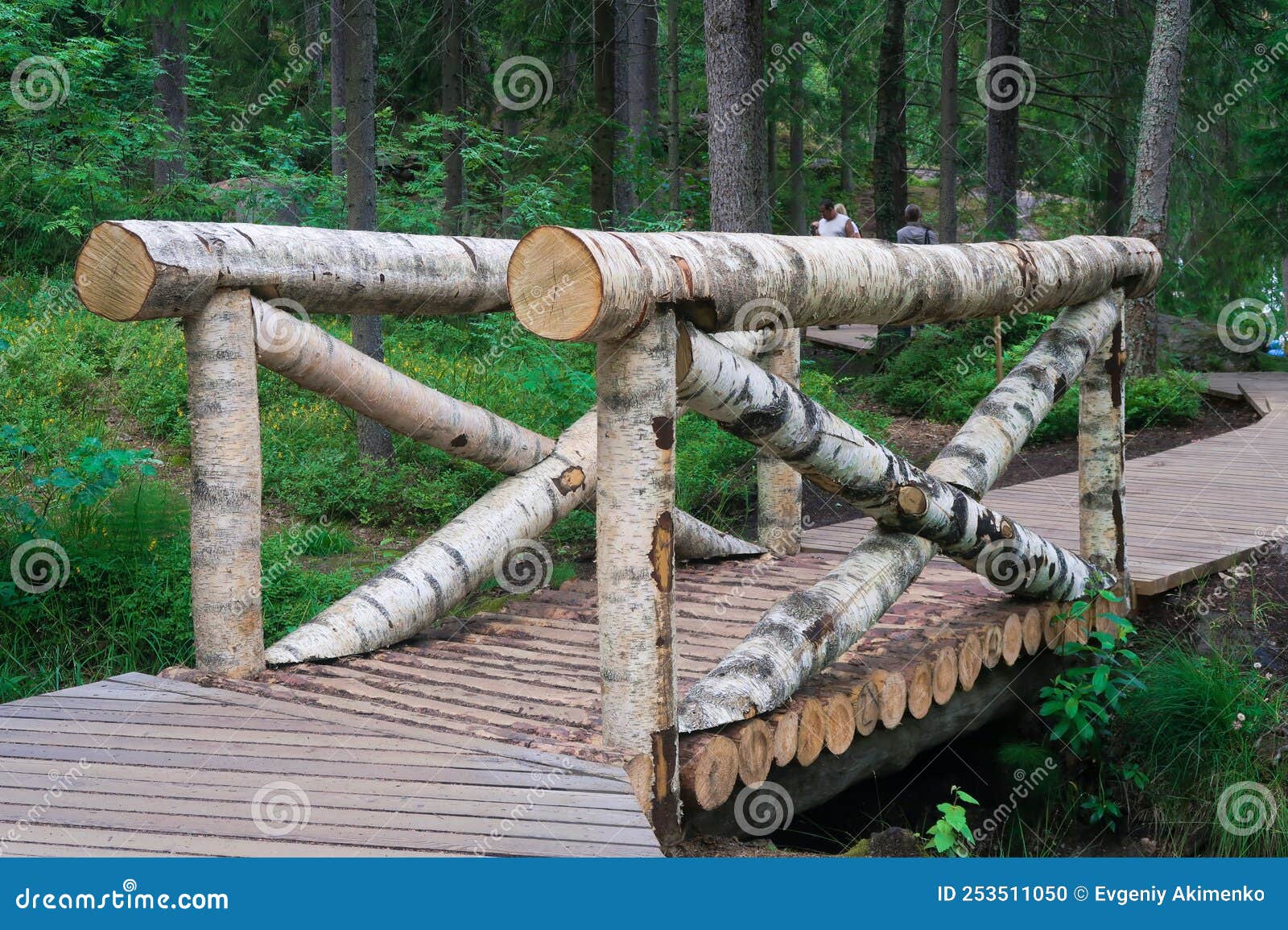 Decorative Building Made of Birch in the Forest Stock Photo - Image of ...