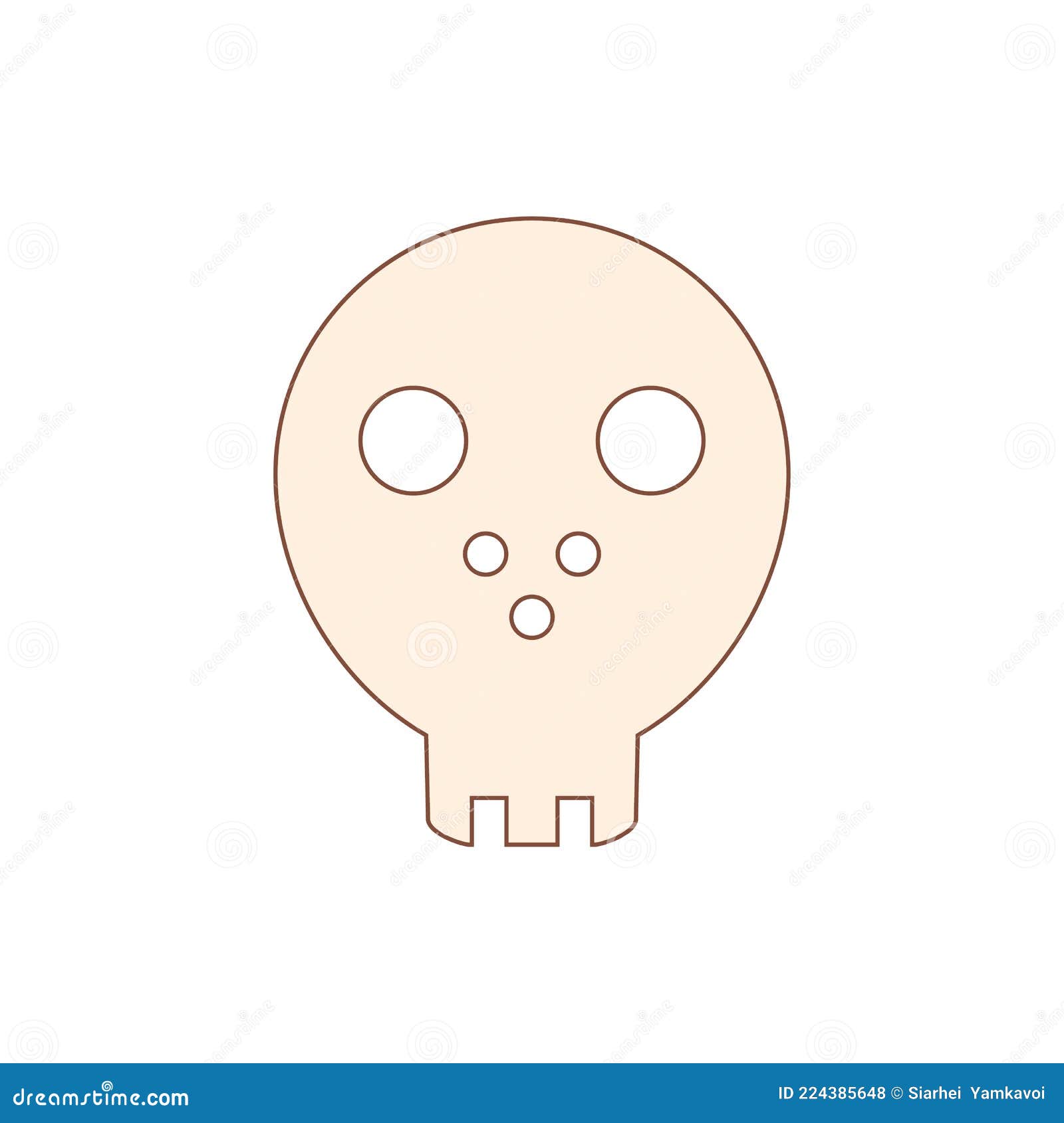 Decorative Button Design With Skull For Clothing. Vector Template For ...