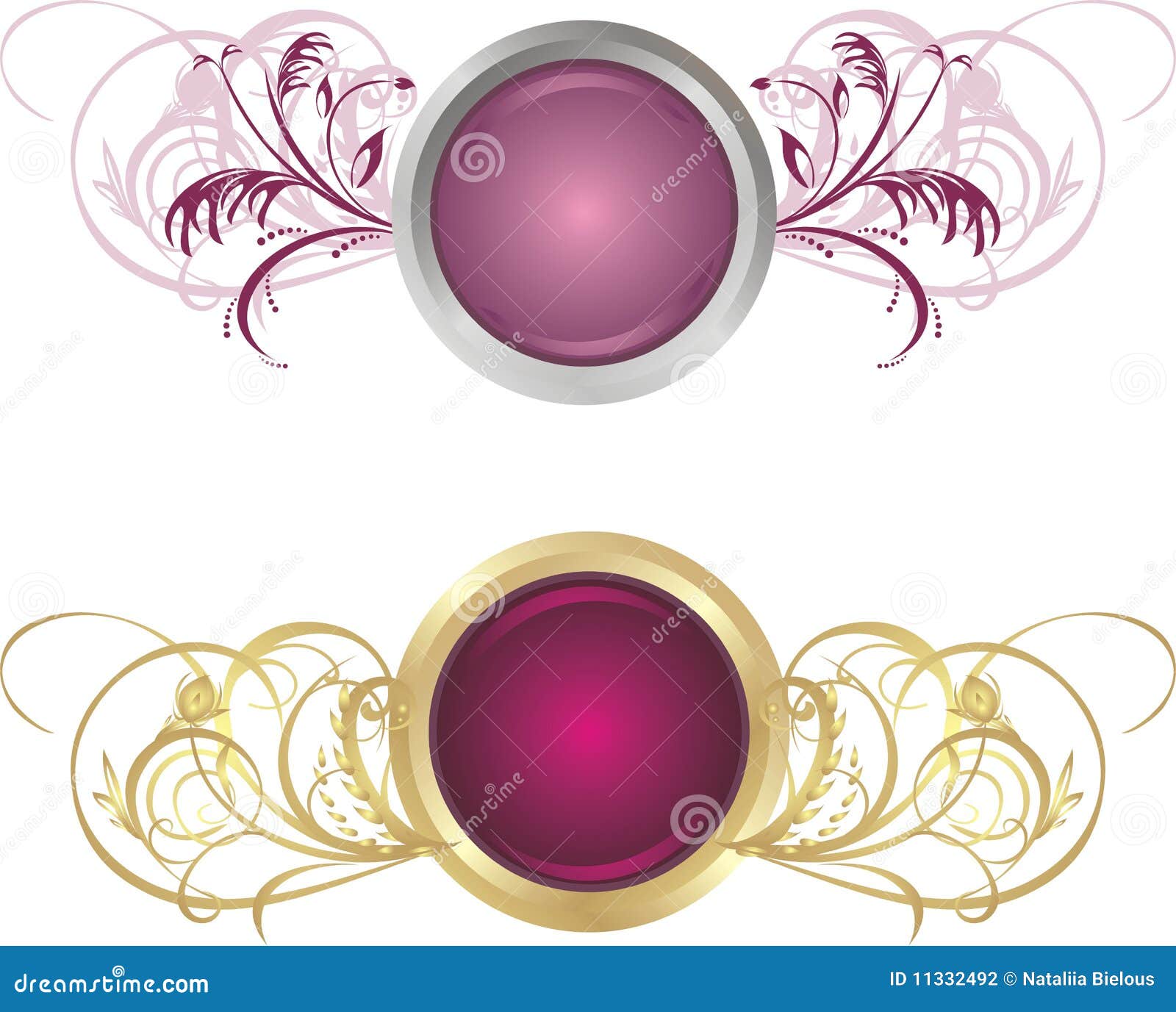 Decorative Buttons with Ornament Stock Vector - Illustration of retro ...