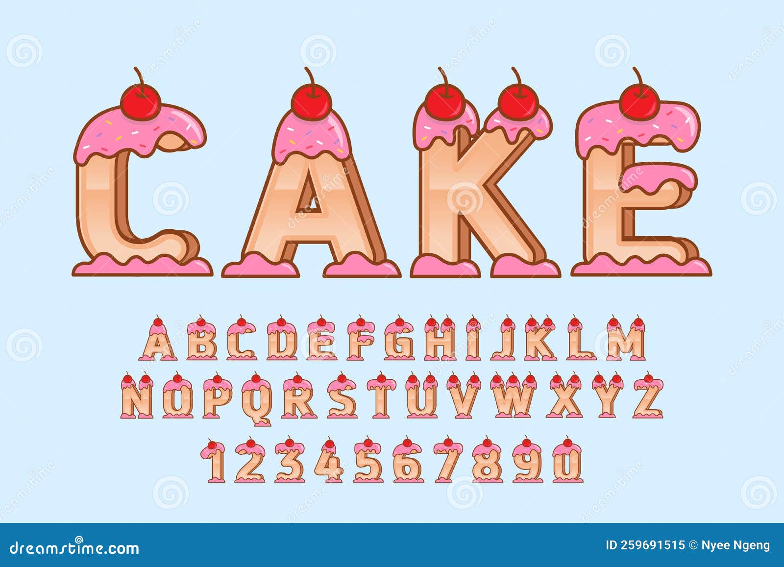 Decorative Cake Font and Alphabet Stock Vector - Illustration of food ...